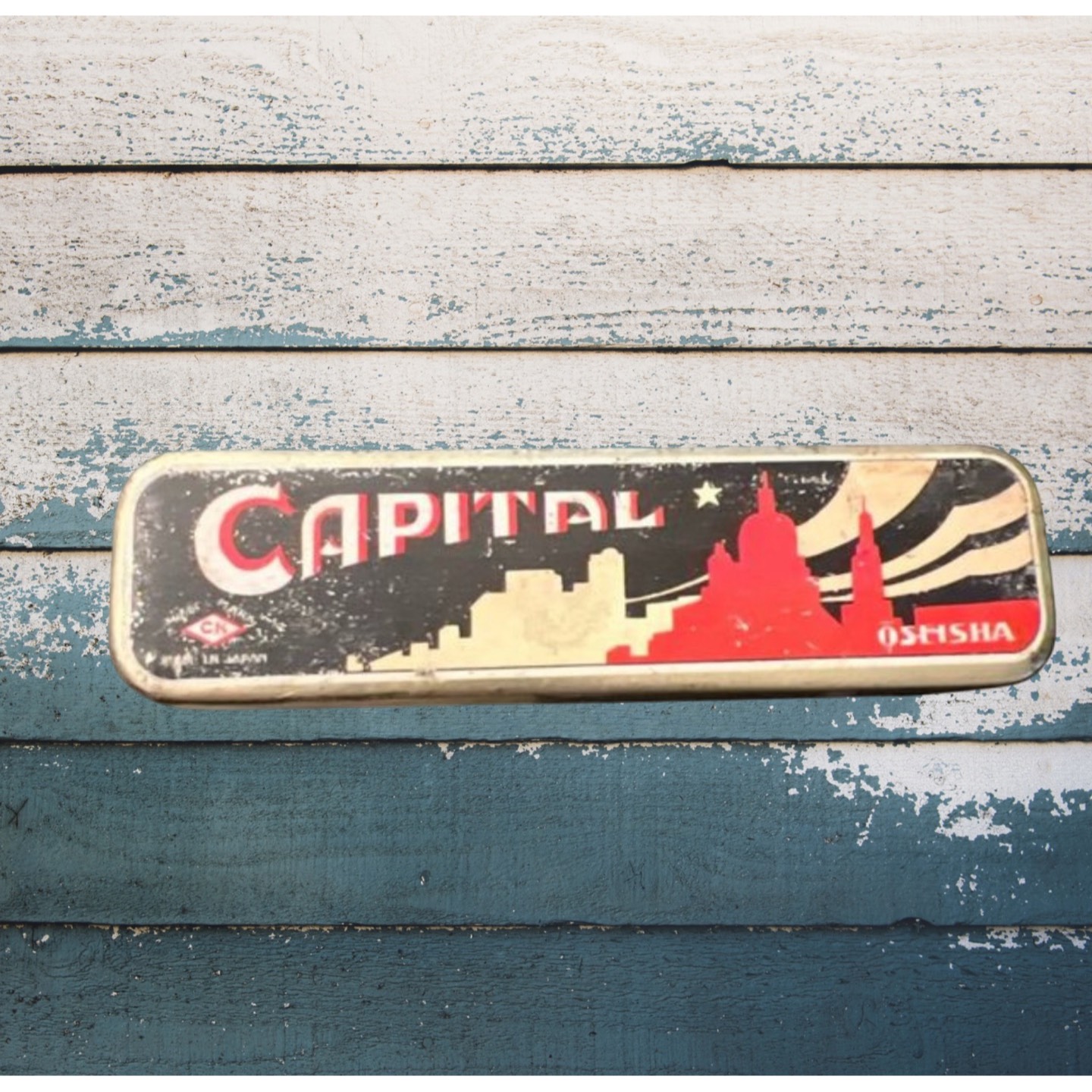 1930s Vintage Rare CK Trademark Capital Oseisha Harmonica Tin Box Japan ...