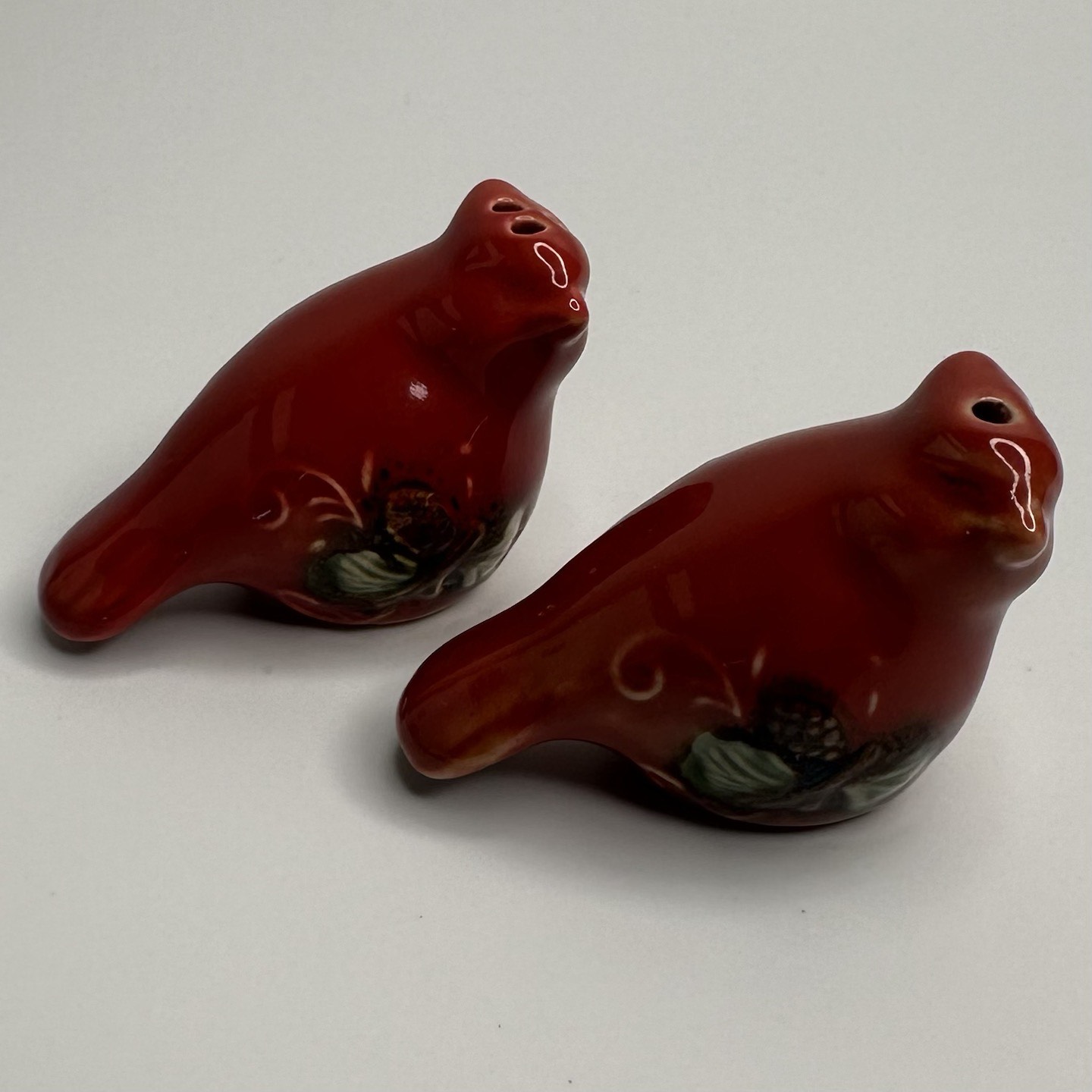 Vintage Ceramic Red Bird Cardinal Salt and Pepper Shakers