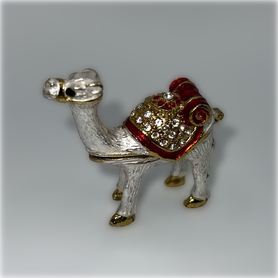 Camel Jeweled Trinket Box 2 1/4”