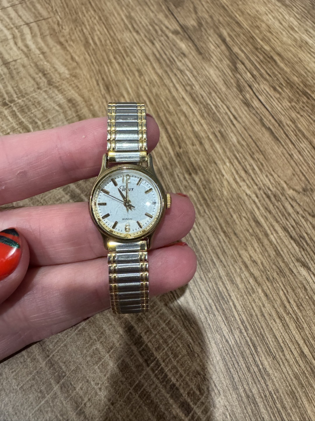 Timex Watch Stretch Band CR 1216 Cell Two Tone Gold & Silver INDIGO