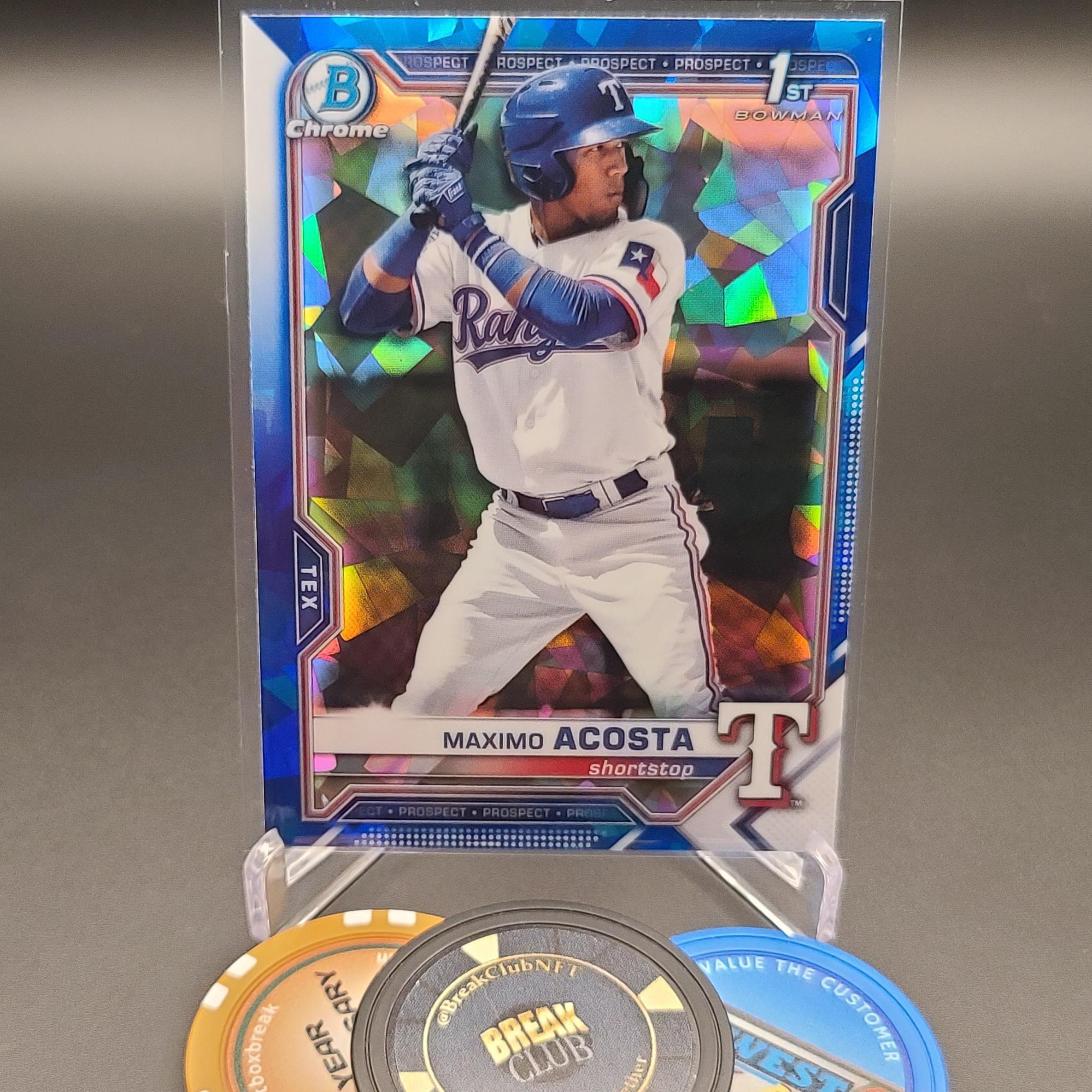 Maximo Acosta 2021 Bowman 1st Chrome Prospects Sapphire Card #BCP-7 ...