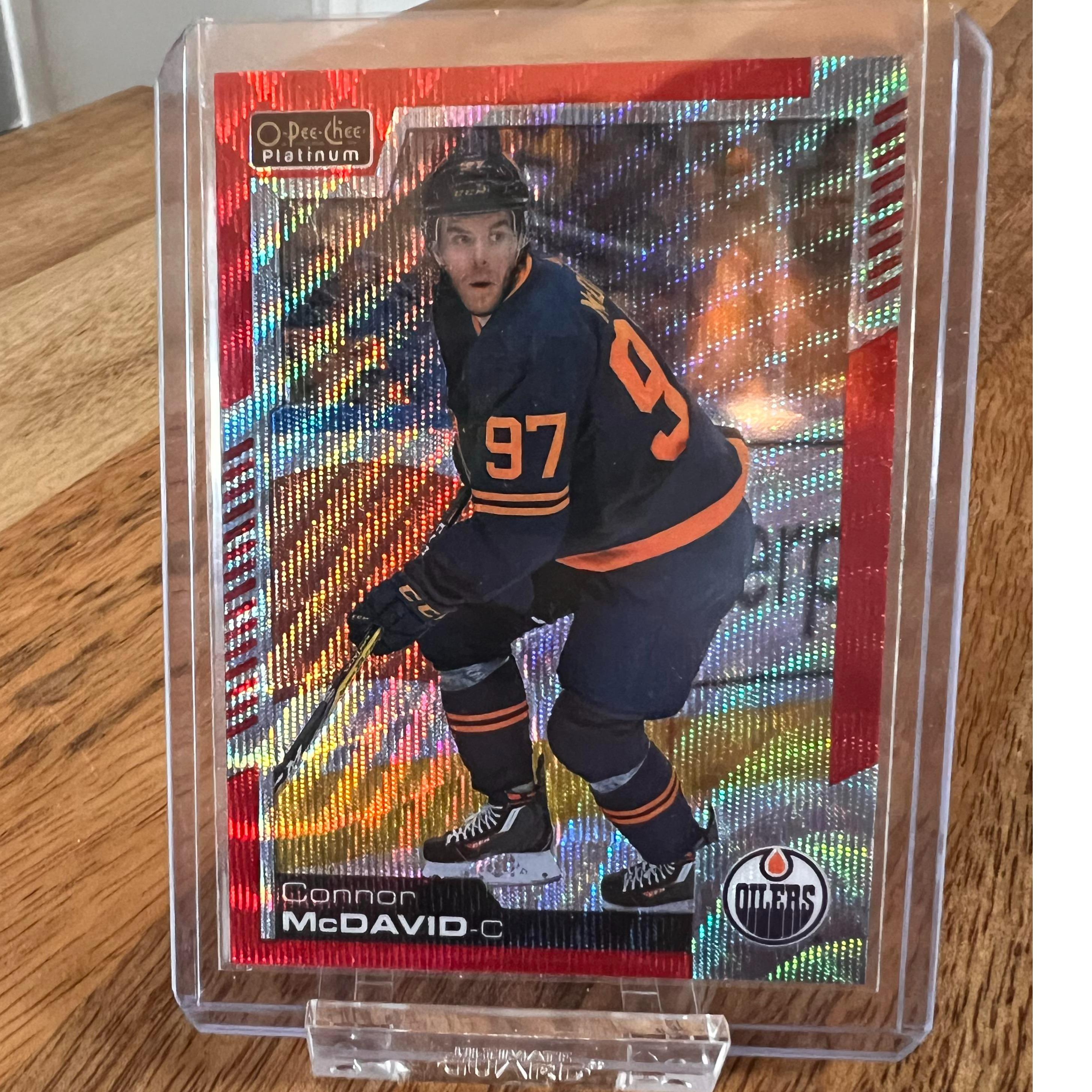 Connor McDavid - Edmonton Oilers - 2020-21 O Pee Chee Platinum - Red Surge