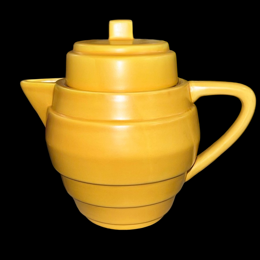 MSRF Inc Design Studios Retro Teapot with Beehive Design Yellow