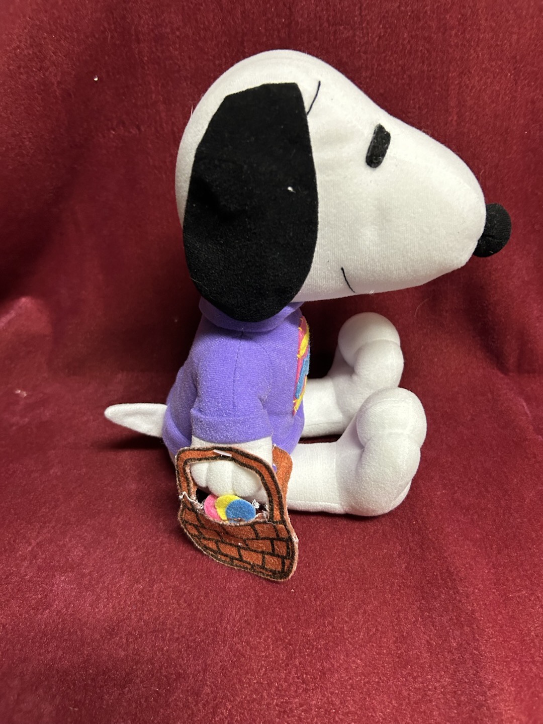 Peanuts Snoopy Easter Egg Basket Plush Stuffed Animal Toy