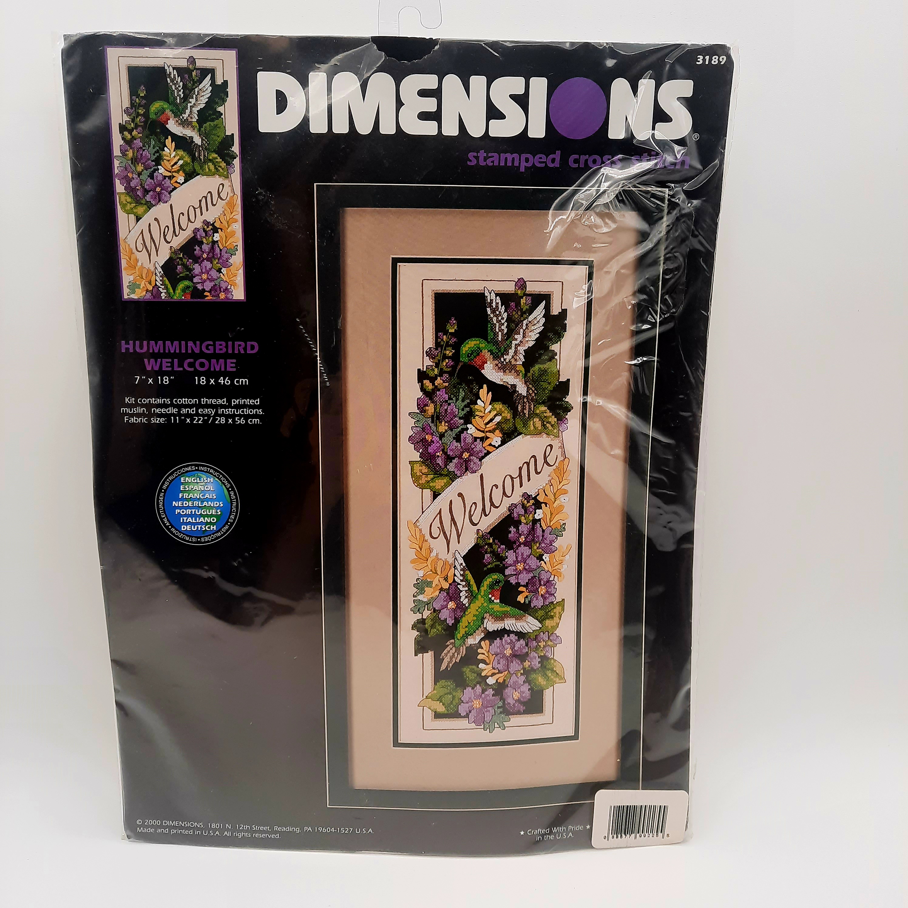 Dimensions Cross Stitch Kit Hummingbirds Welcome Floral