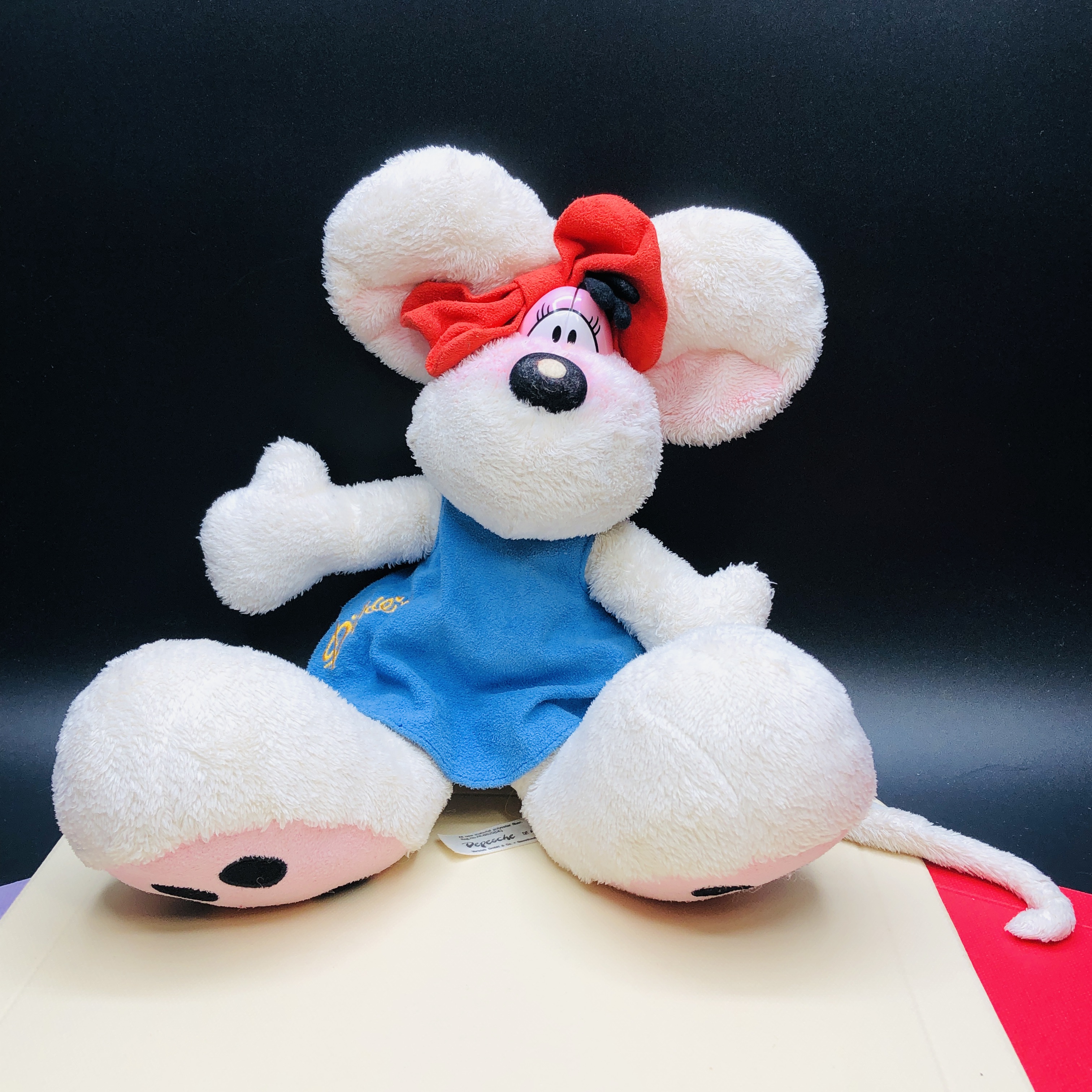 90s Diddlina Mouse 12" soft toy Plush, Vintage Germany Cartoon Character