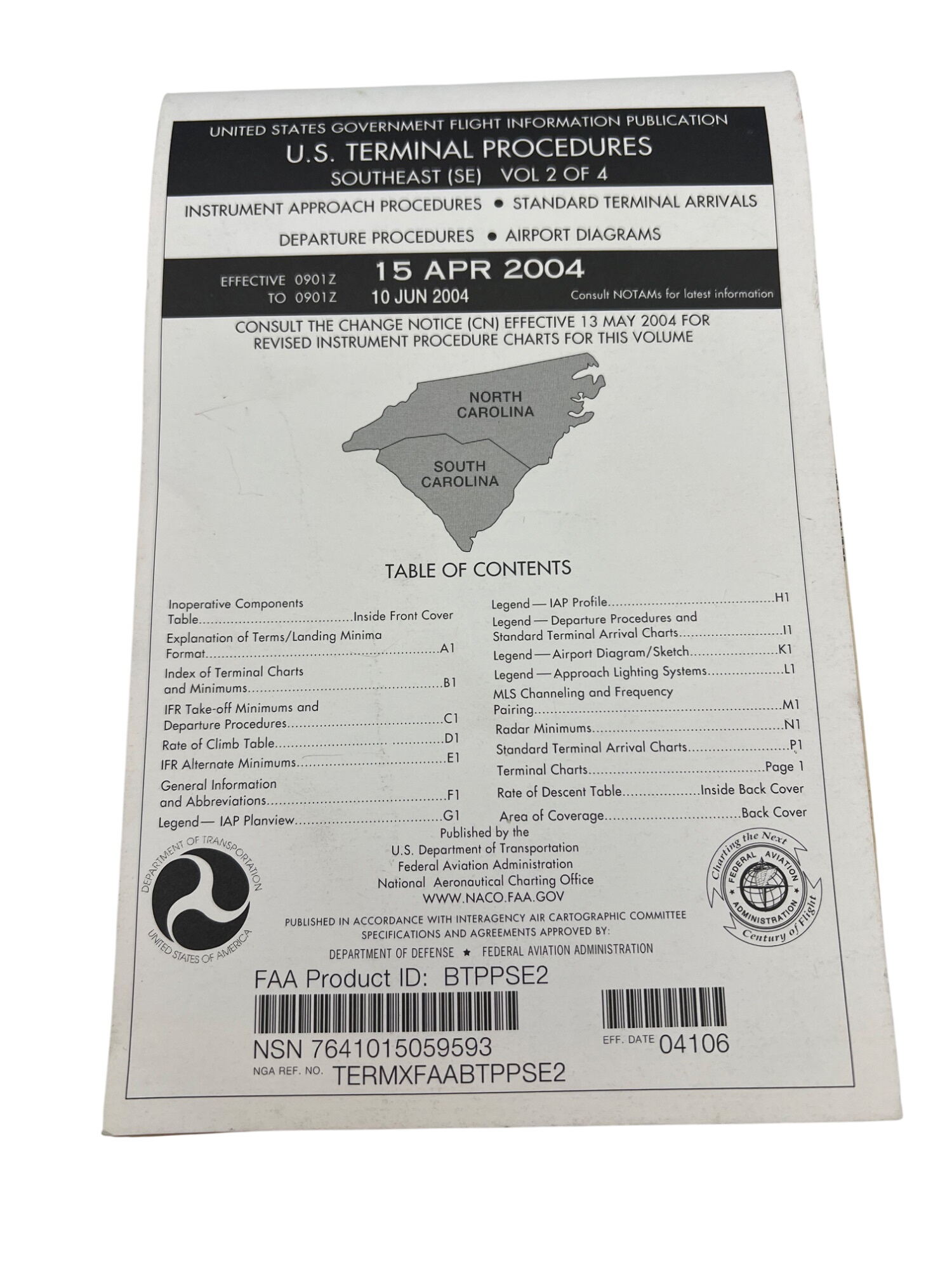FAA Terminal Procedures Southeast Vol 2 of 4 Apr‑15 2004 North Carolina ...