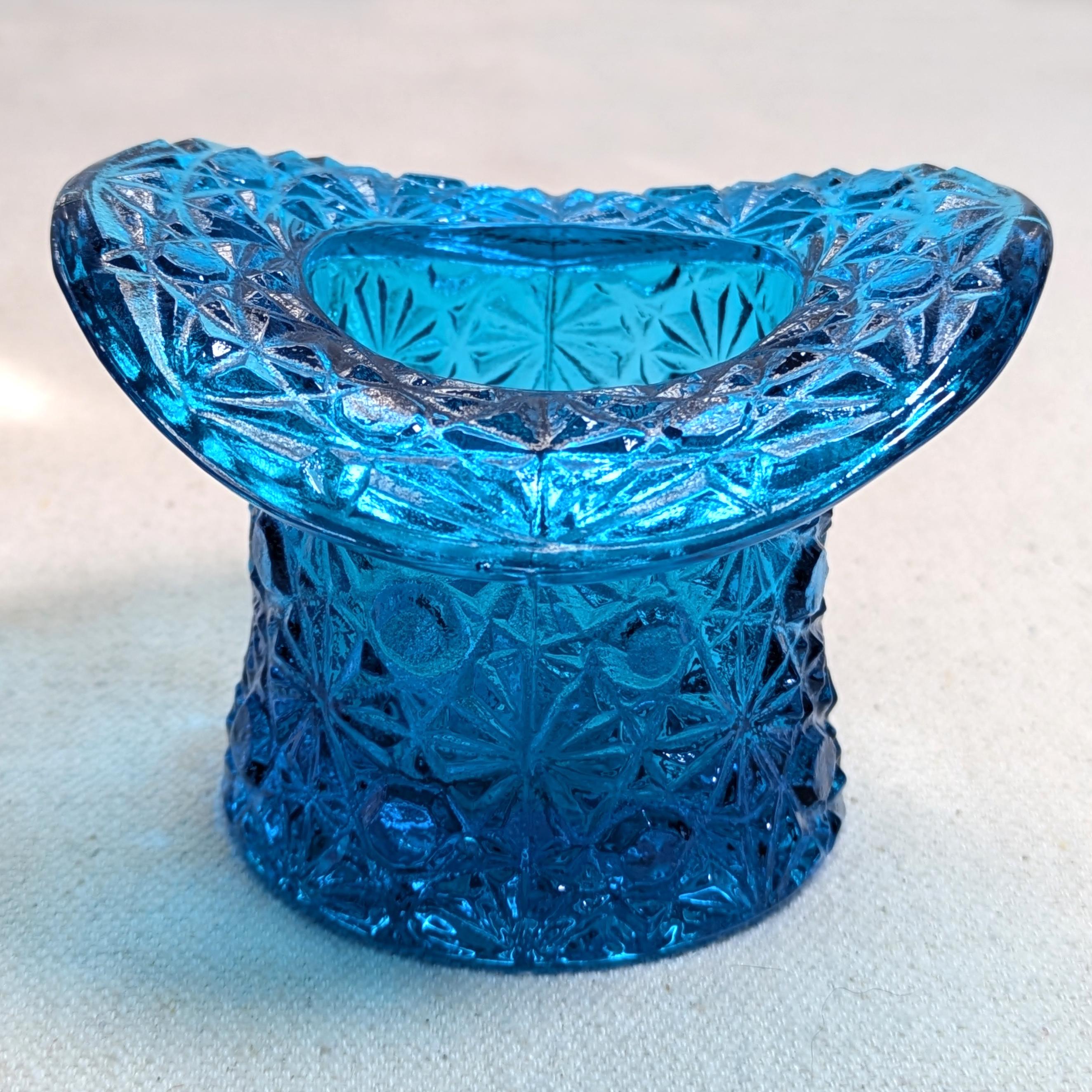 Fenton Blue Glass Top Hat