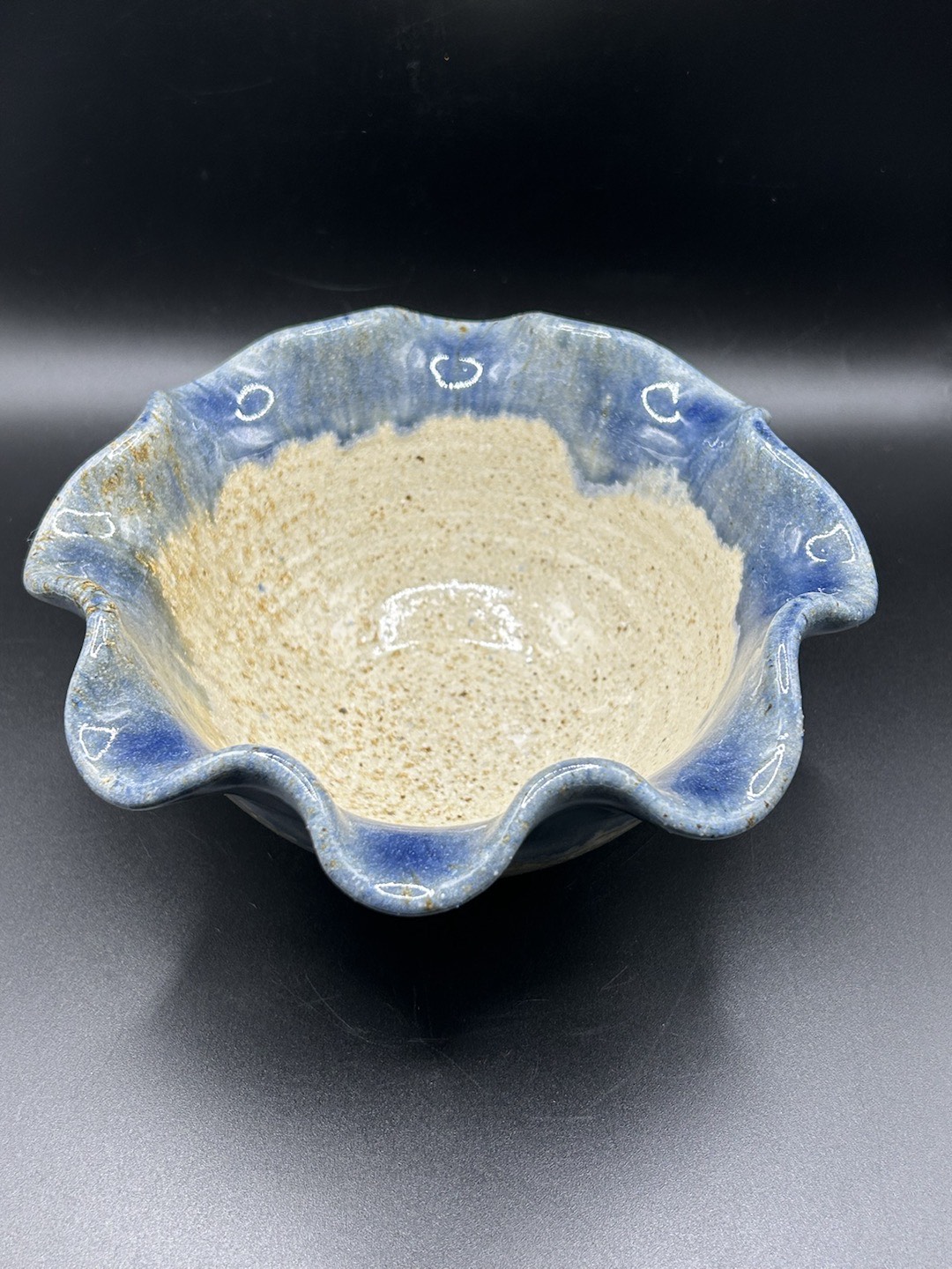 Studio Pottery Drip Glaze Bowl Signed