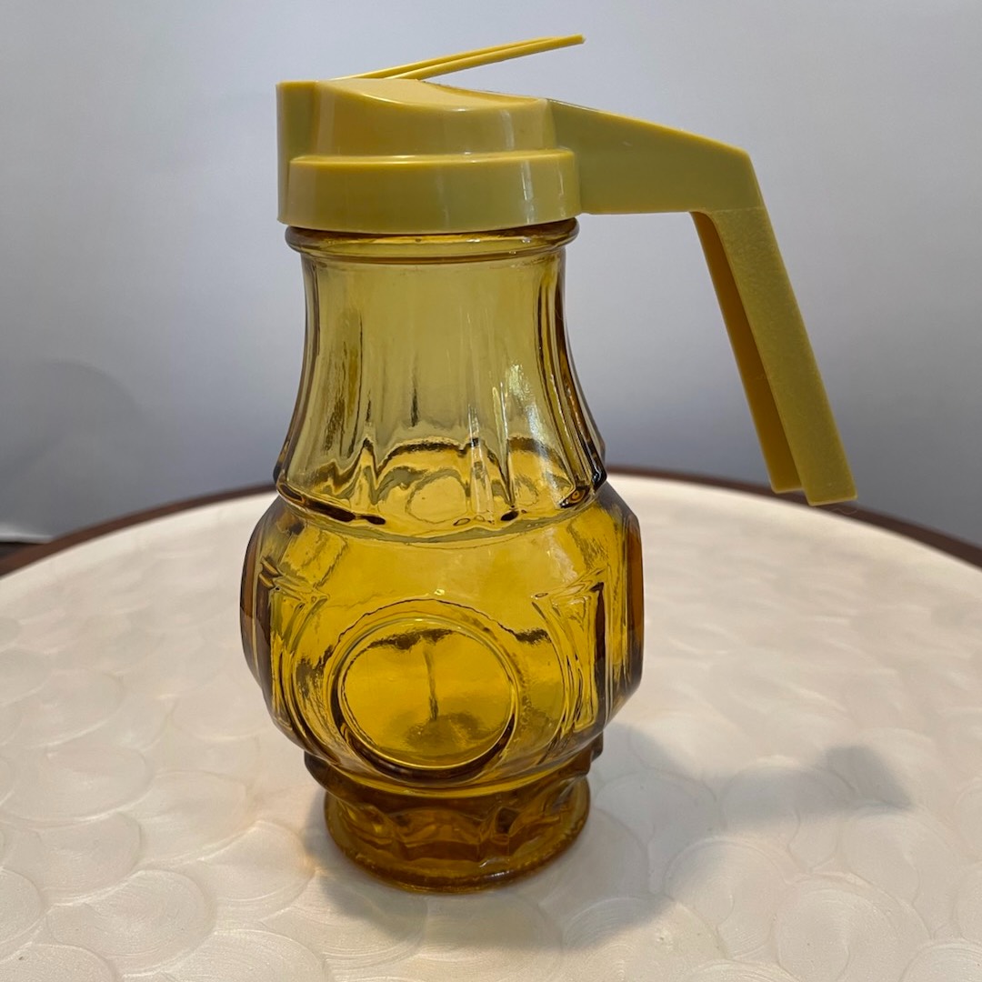 Wheaton Amber Glass Bullseye Syrup Pitcher