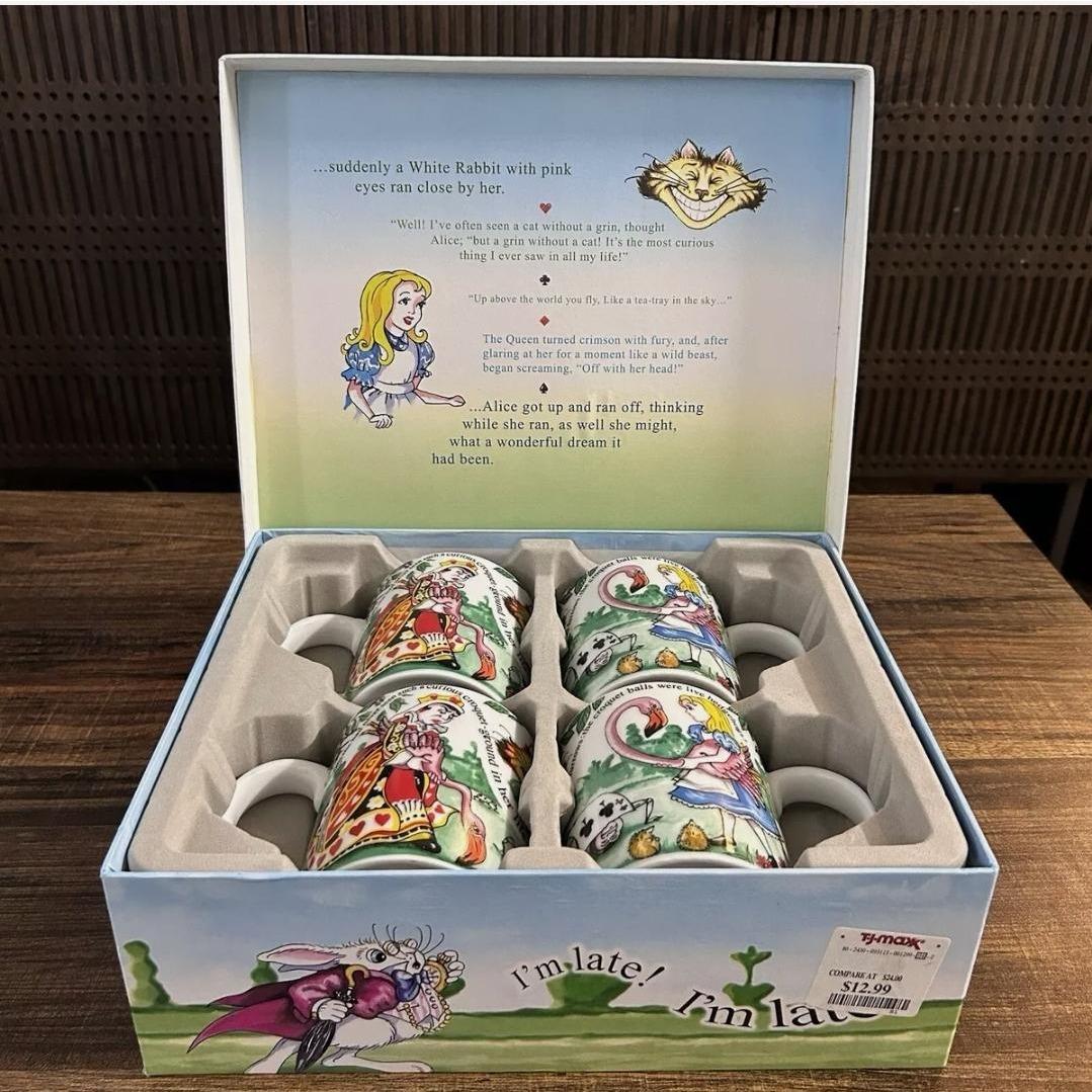 Alice In Wonderland Café Paul Cardew Porcelain Coffee Mug Set Of 4