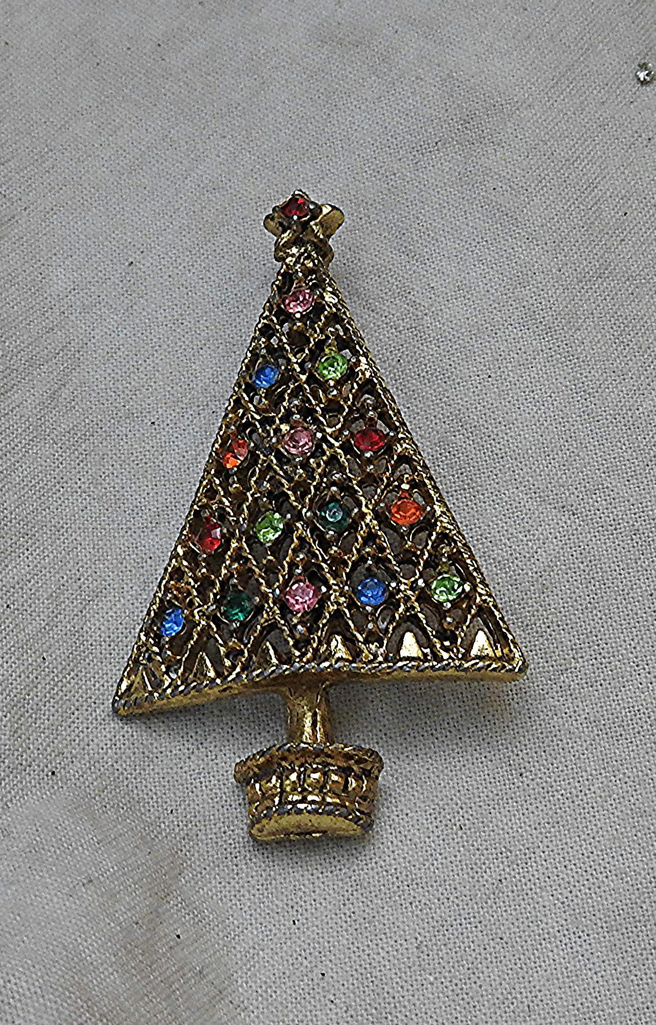 Vintage Christmas Tree Brooch