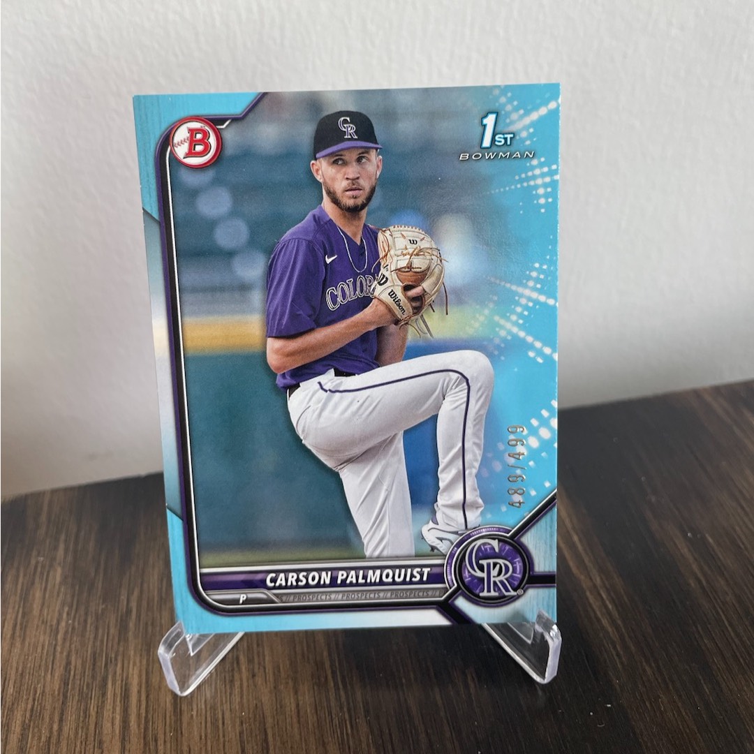 Carson Palmquist (Colorado Rockies) 2022 Bowman Draft 1st Bowman Sky ...