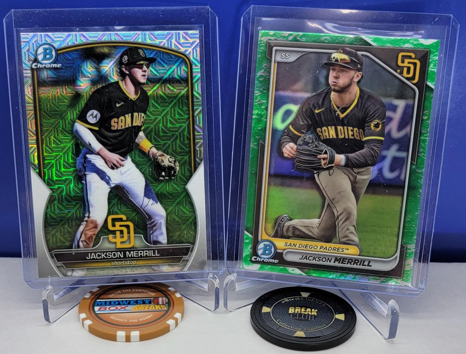 Jackson Merrill 2 Card LOT 2023 Bowman Chrome Mojo Refractor BCP-244 ...