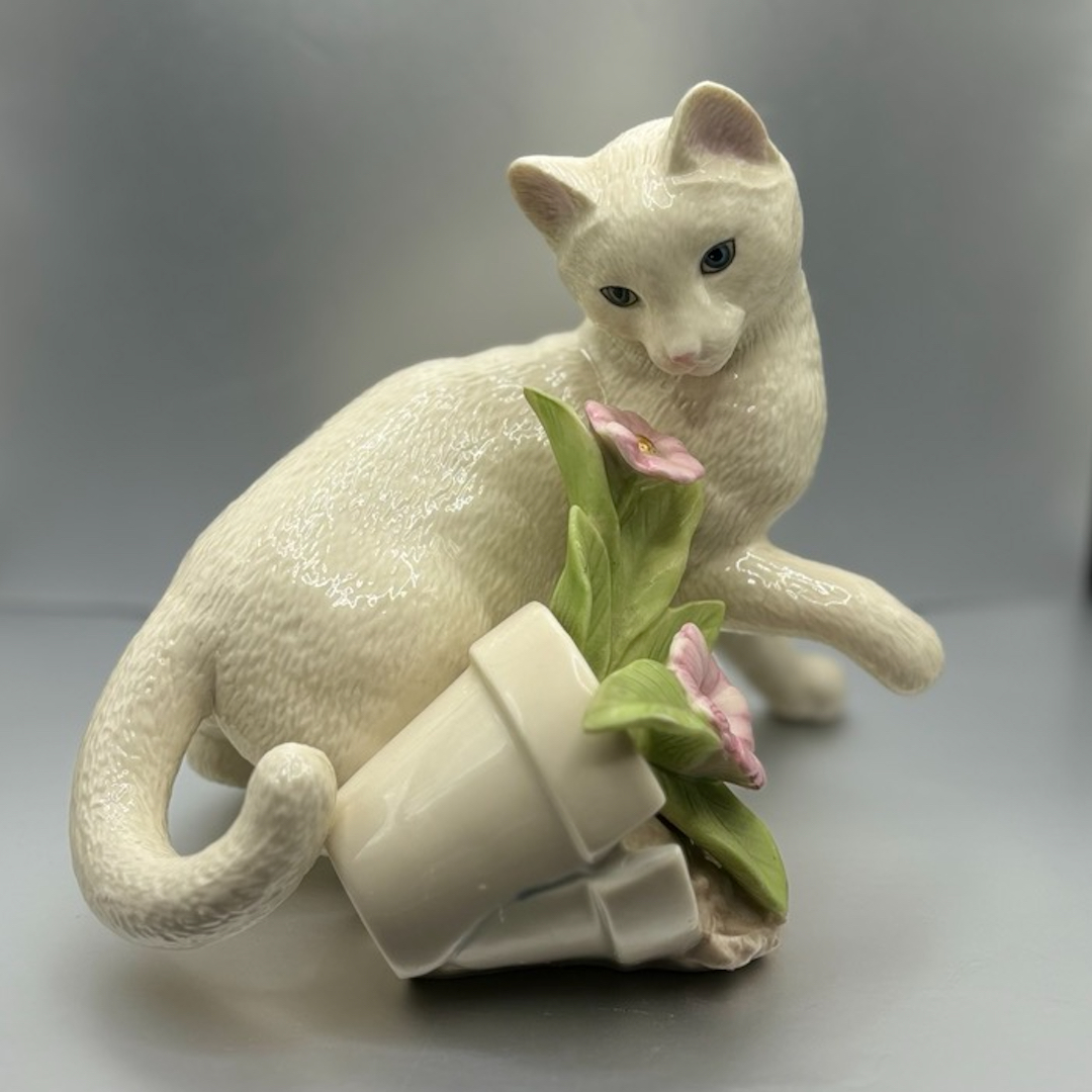 Lenox Kitty’s Garden Broken Flower Pot Figurine, Porcelain