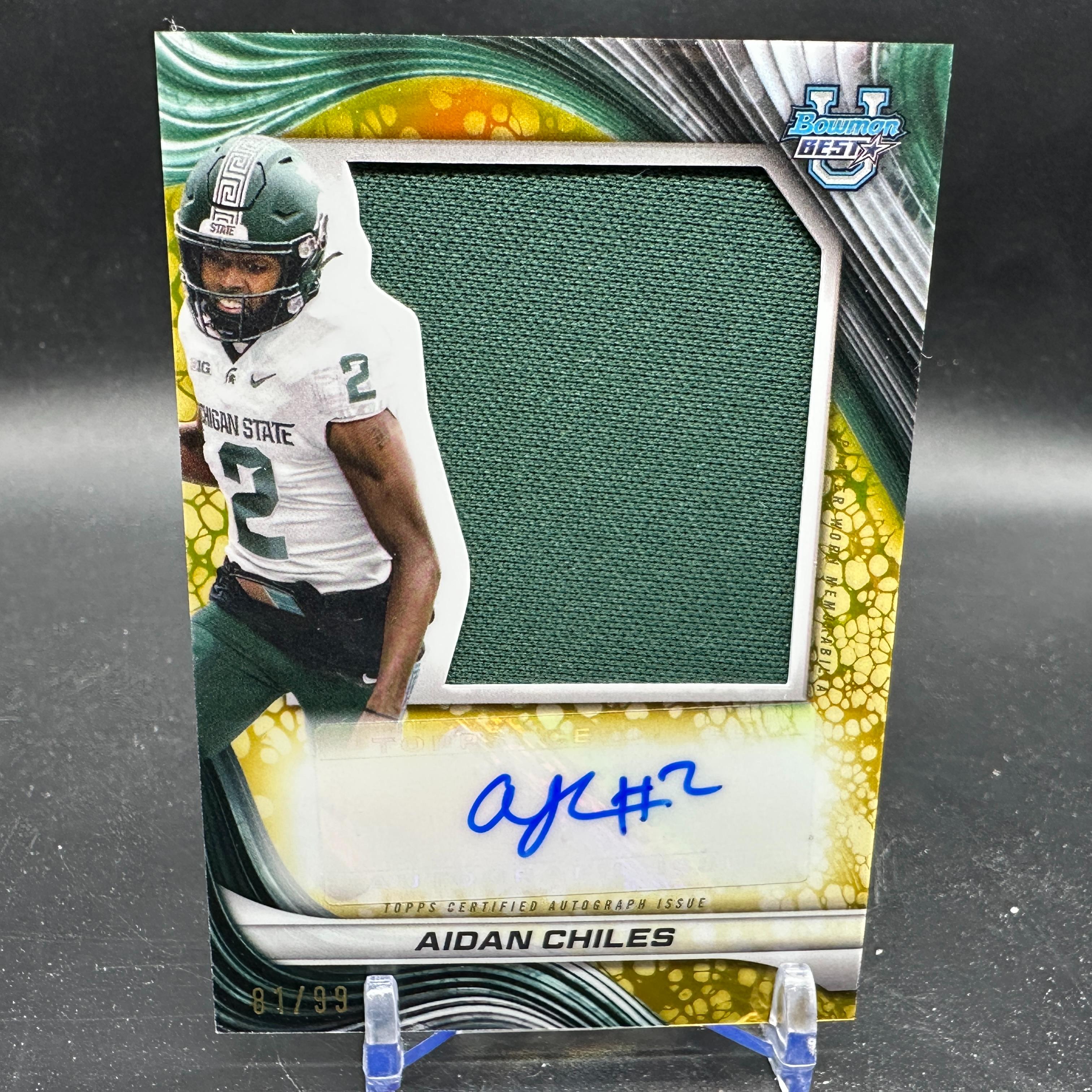 Aidan Chiles AUTO Patch /99 2024 Bowman Best U Football Autograph ...