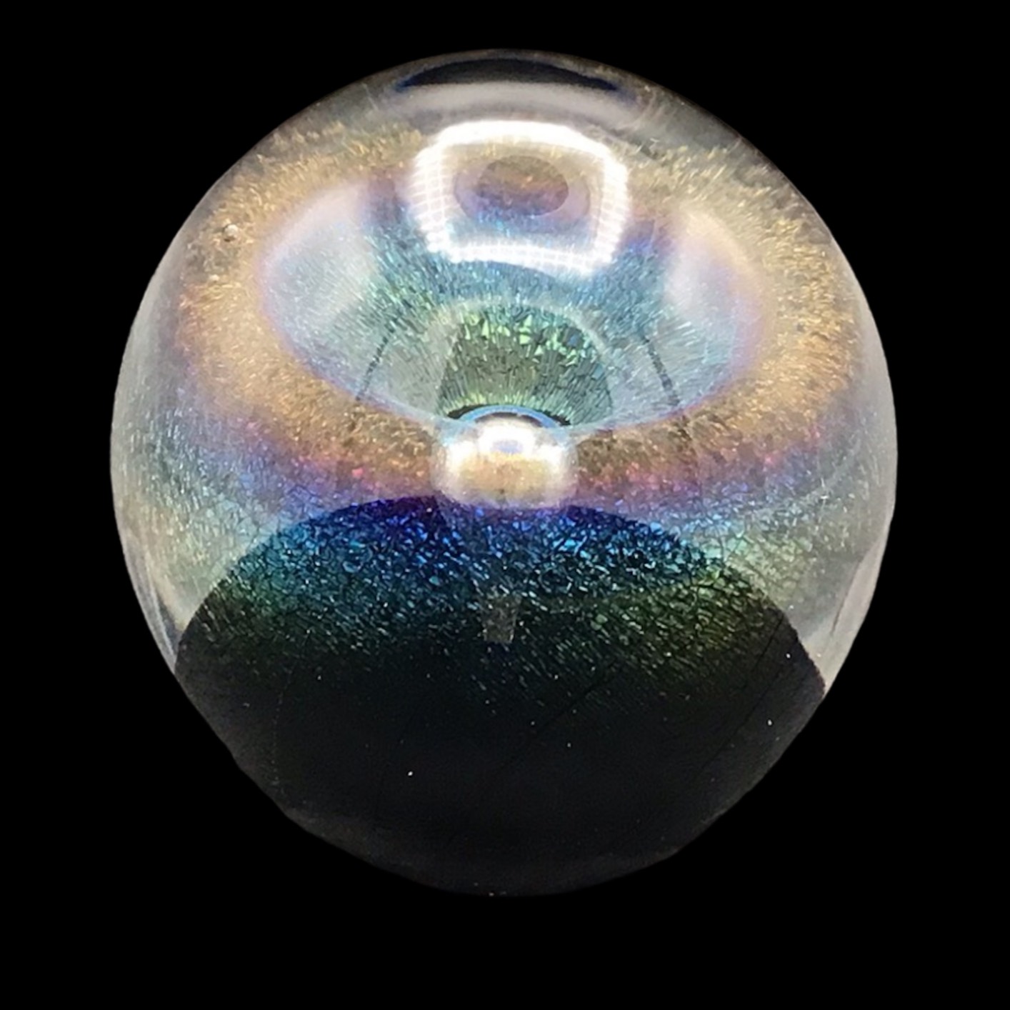 1830-Eickholt Iridescent Paperweight-Flaw