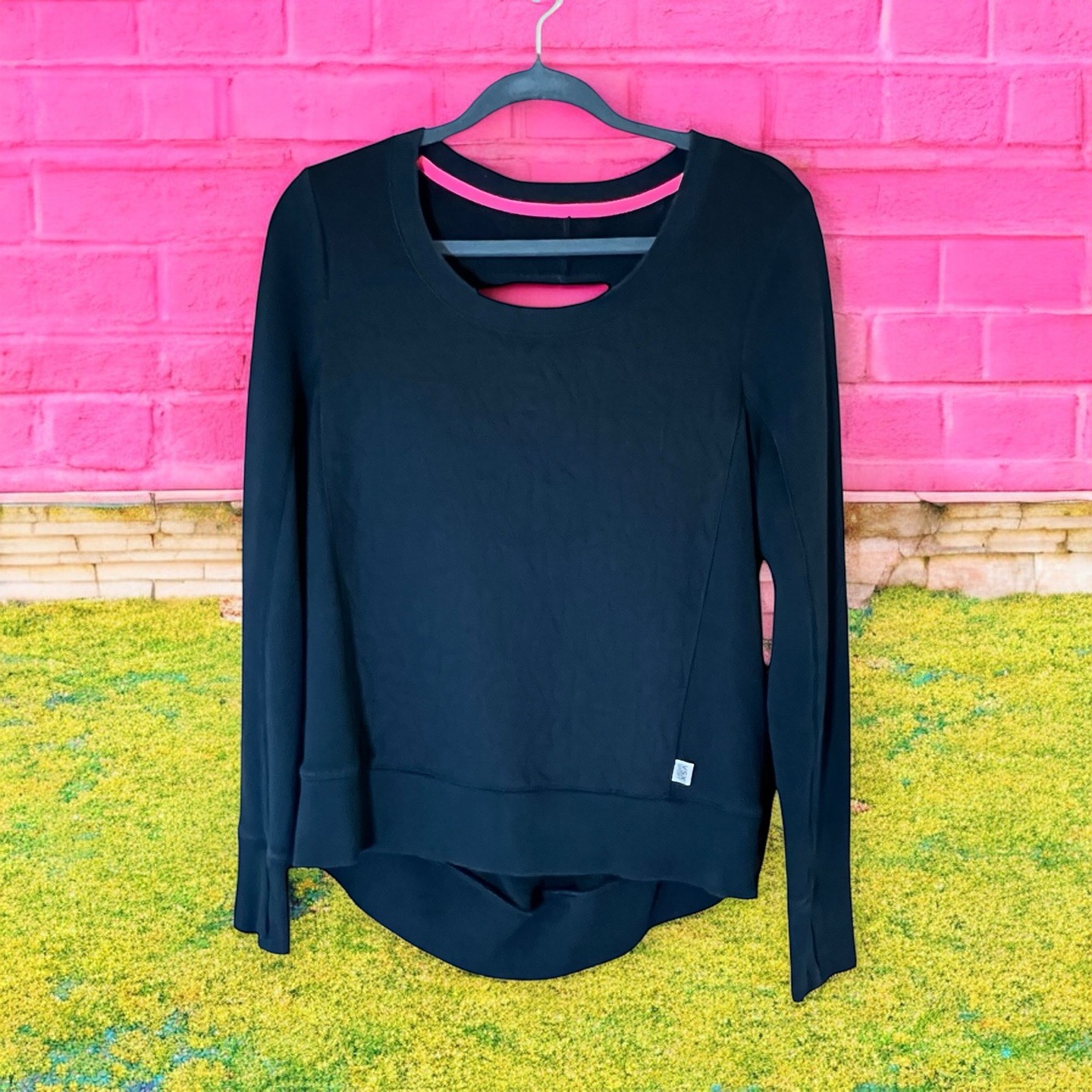 Victorias Secret Sport Black Pullover Sweatshirt Long Sleeve Cutout Sz ...