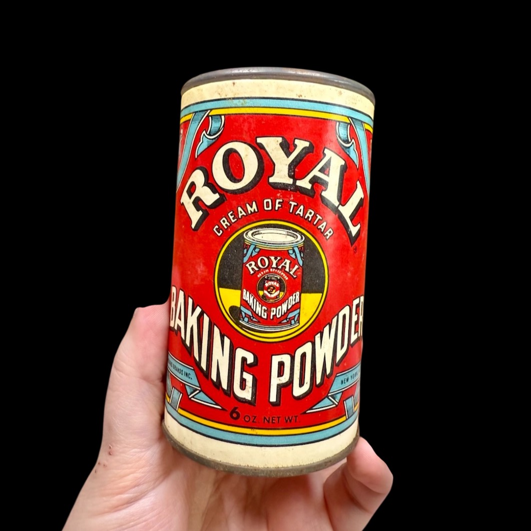 1963 Vintage Royal Cream Of Tartar Baking Powder Tin, Paper Label, Has ...