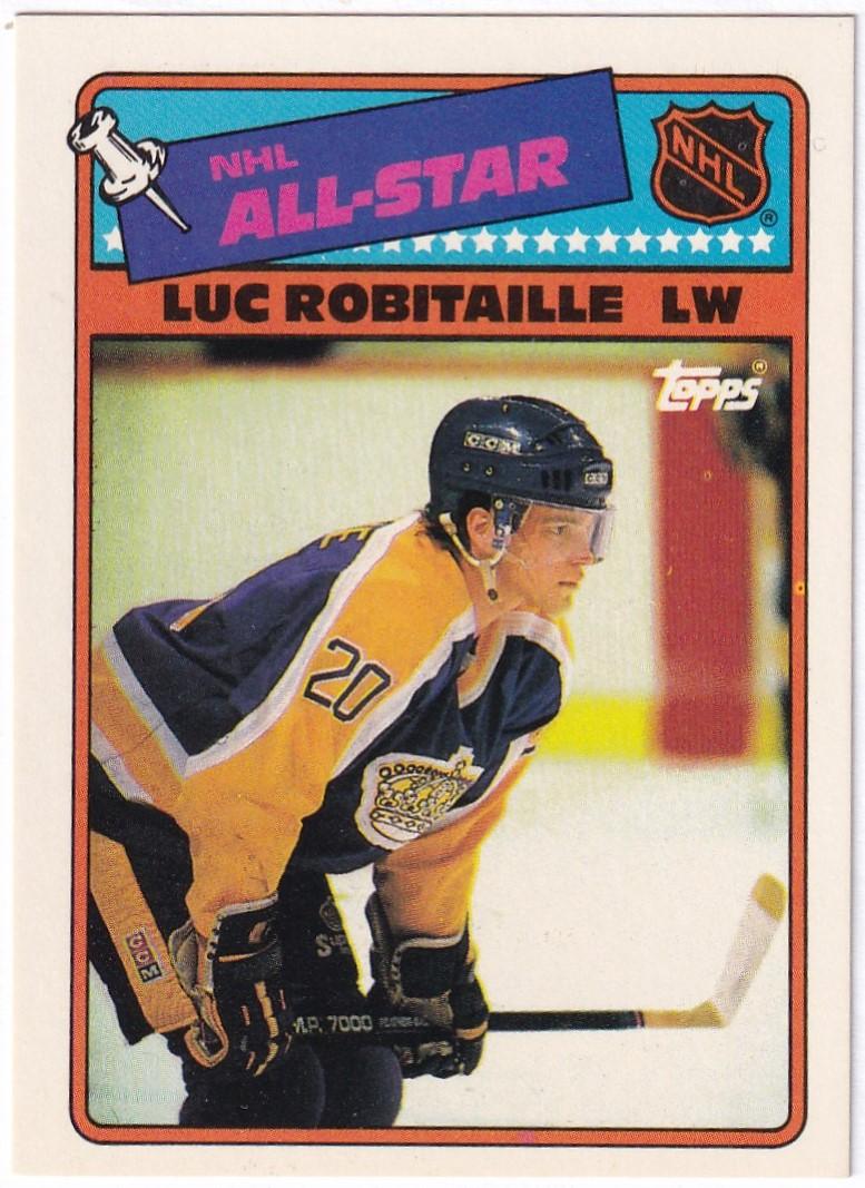 1988-89 Topps Sticker Inserts #1 Luc Robitaille Los Angeles Kings ...