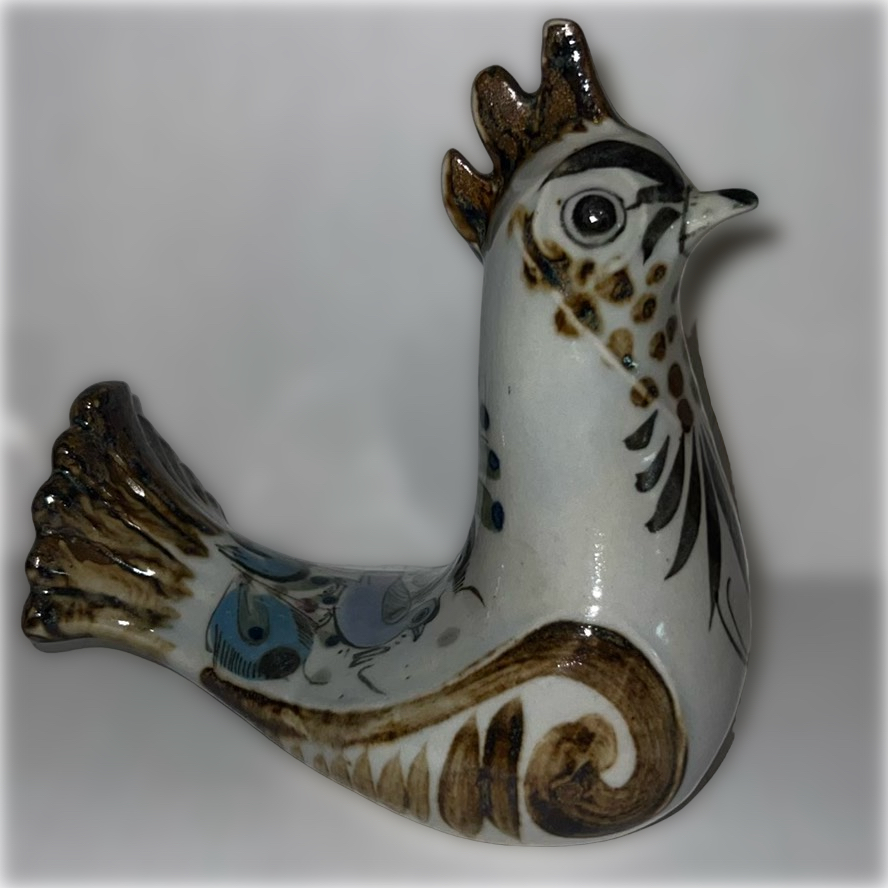 Ken Edwards Tonala Rooster Chicken Figurine Signed