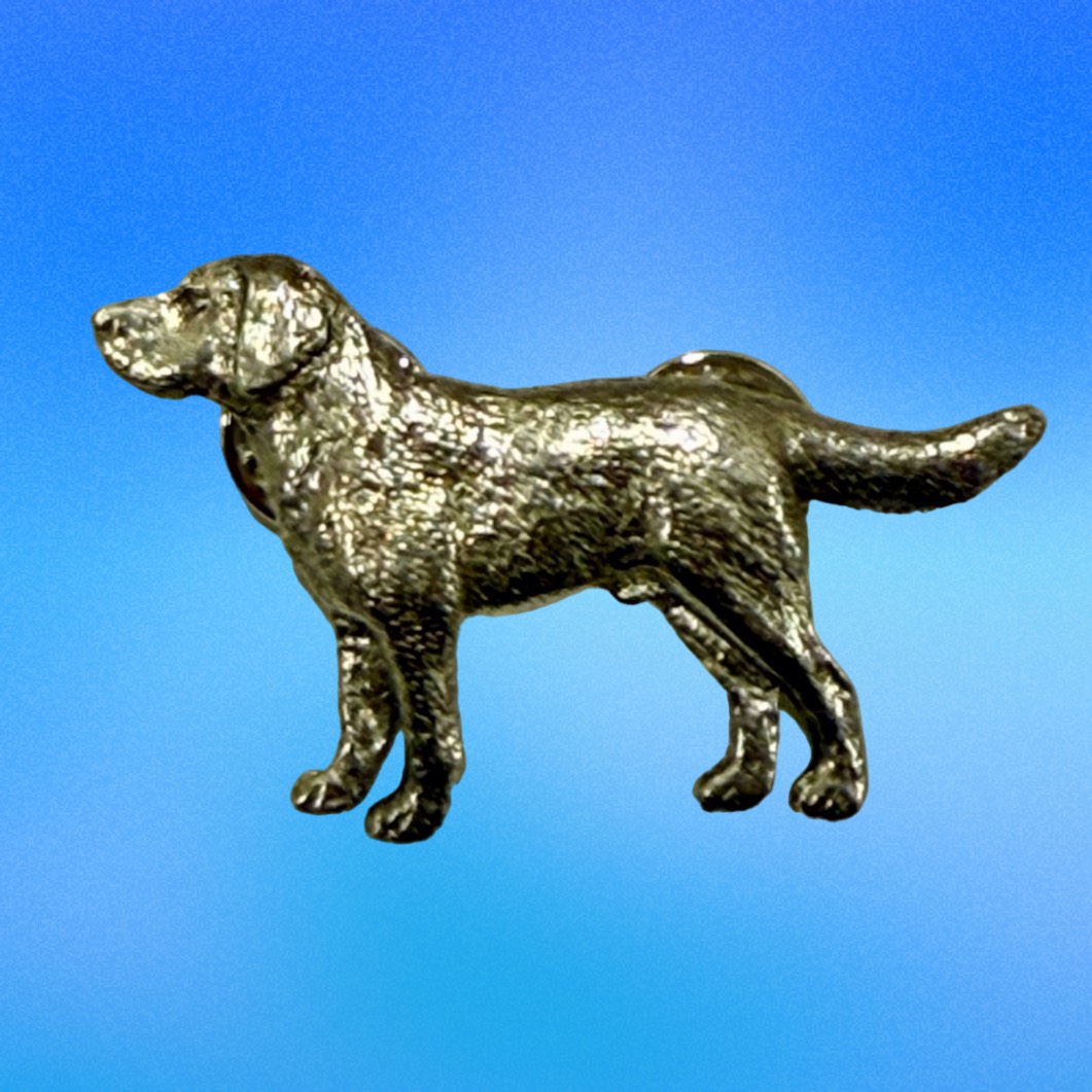 Vintage 1997 Labrador Retriever Lab Dog Fine Pewter Brooch USA Made