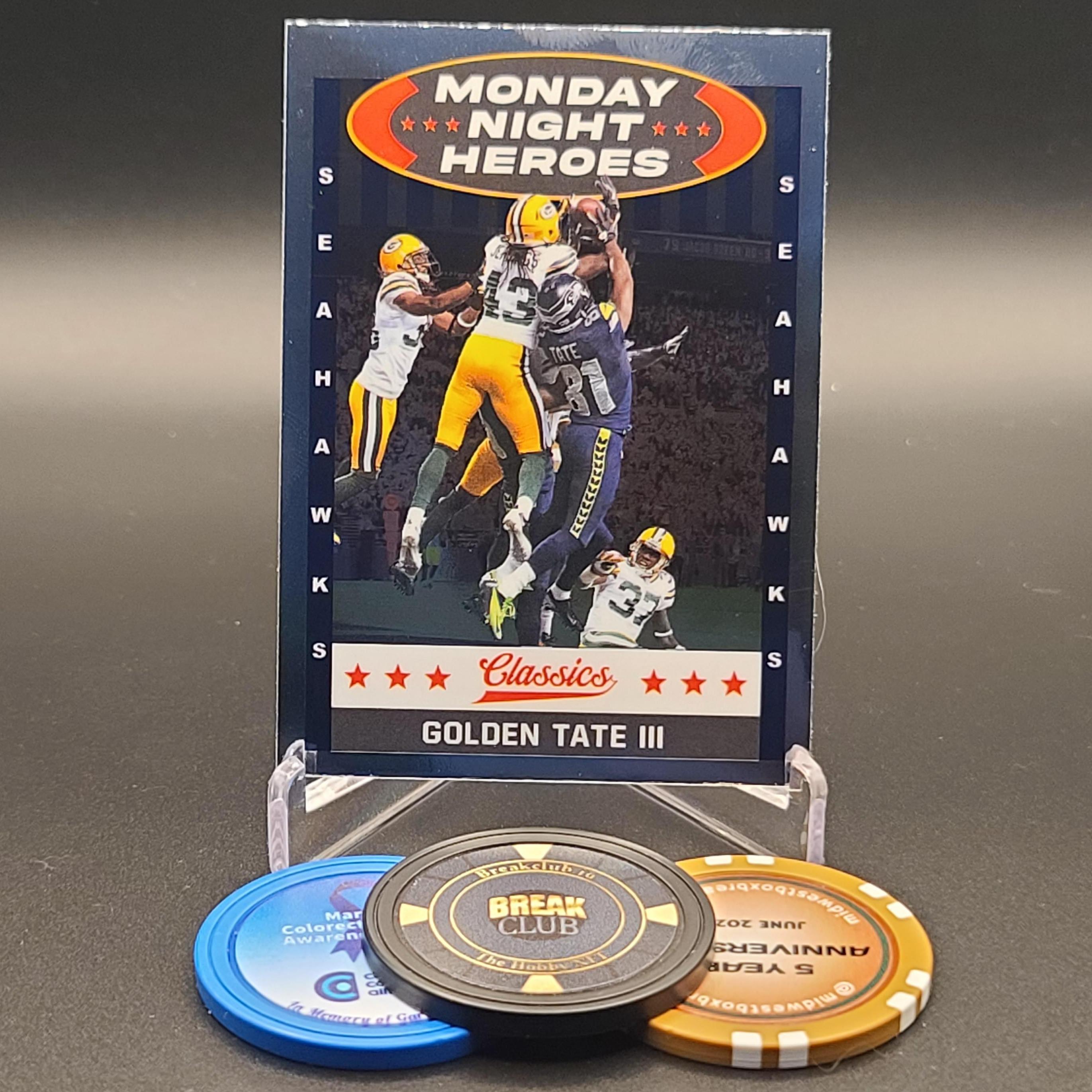 Golden Tate 2021 Panini Classics Football Monday Night Heroes Insert ...