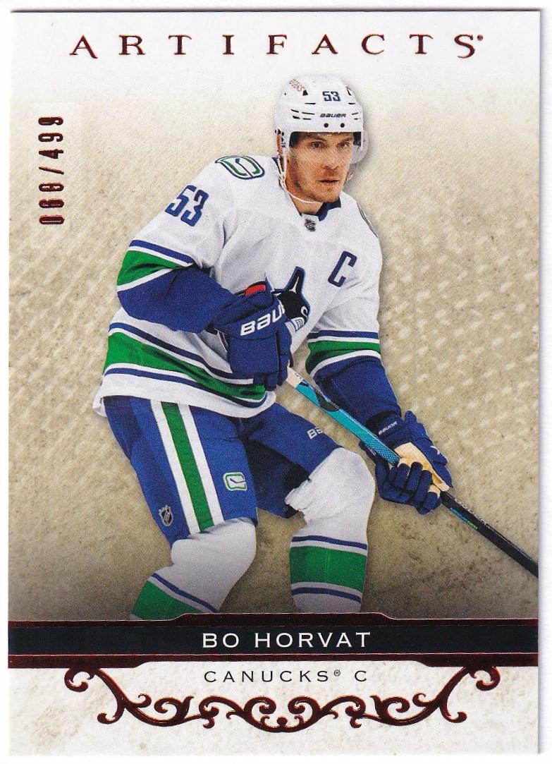 2021-22 Artifacts Ruby #1 Bo Horvat Vancouver Canucks Hockey Card