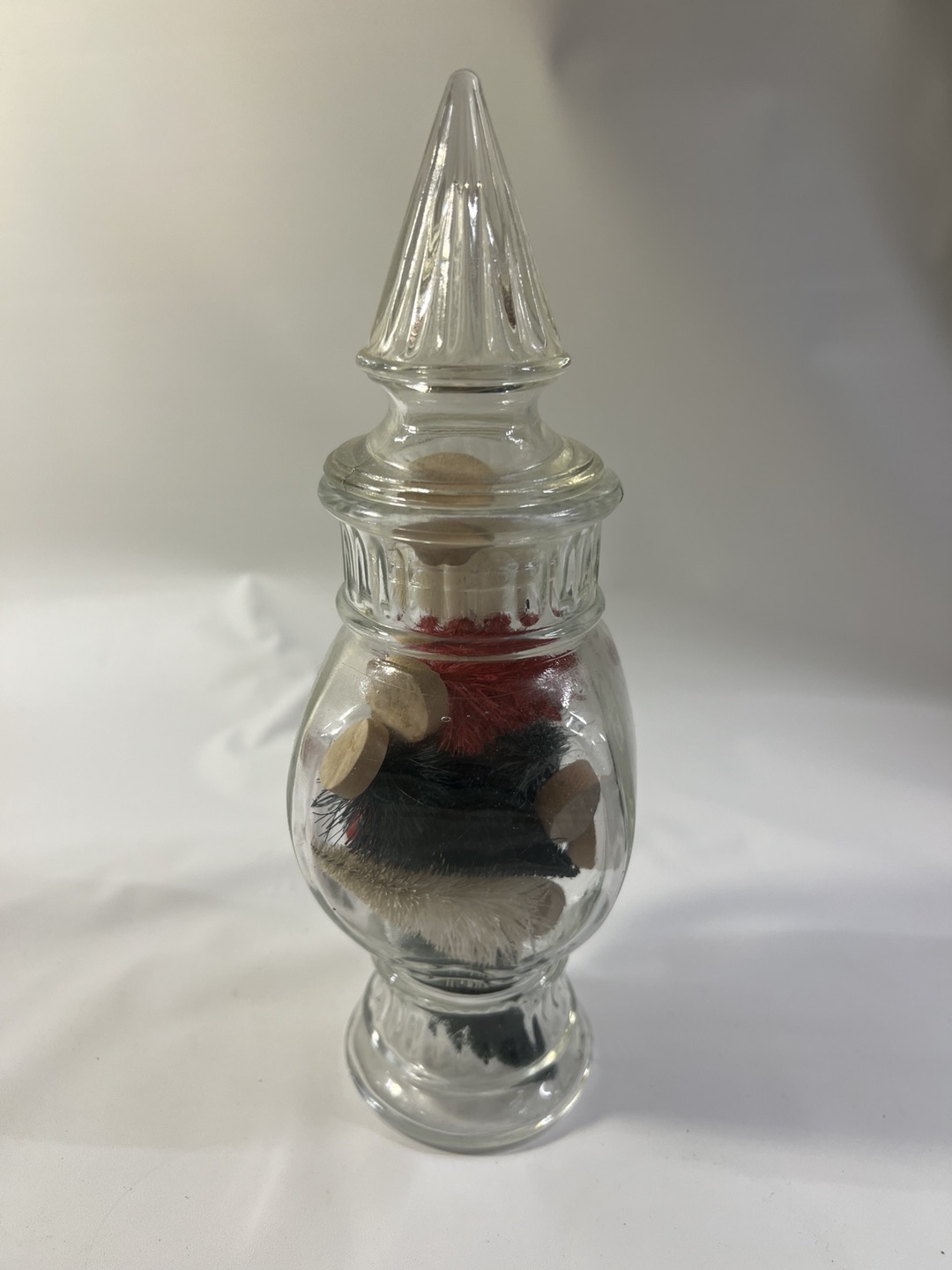 Vintage Wheaton Clear Glass Apothecary Jar w/Lid General Store Candy