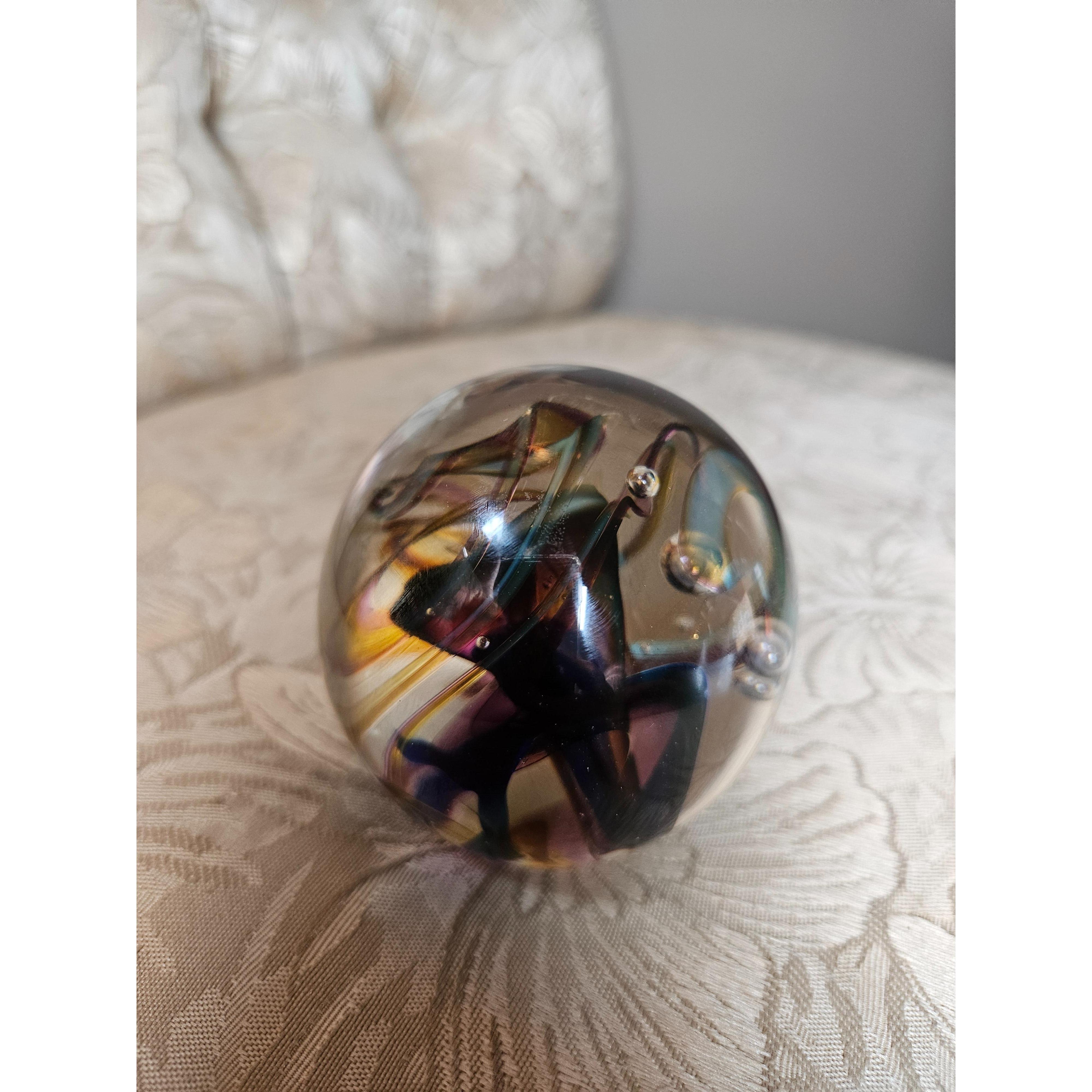 Signed Art Glass Paperweight