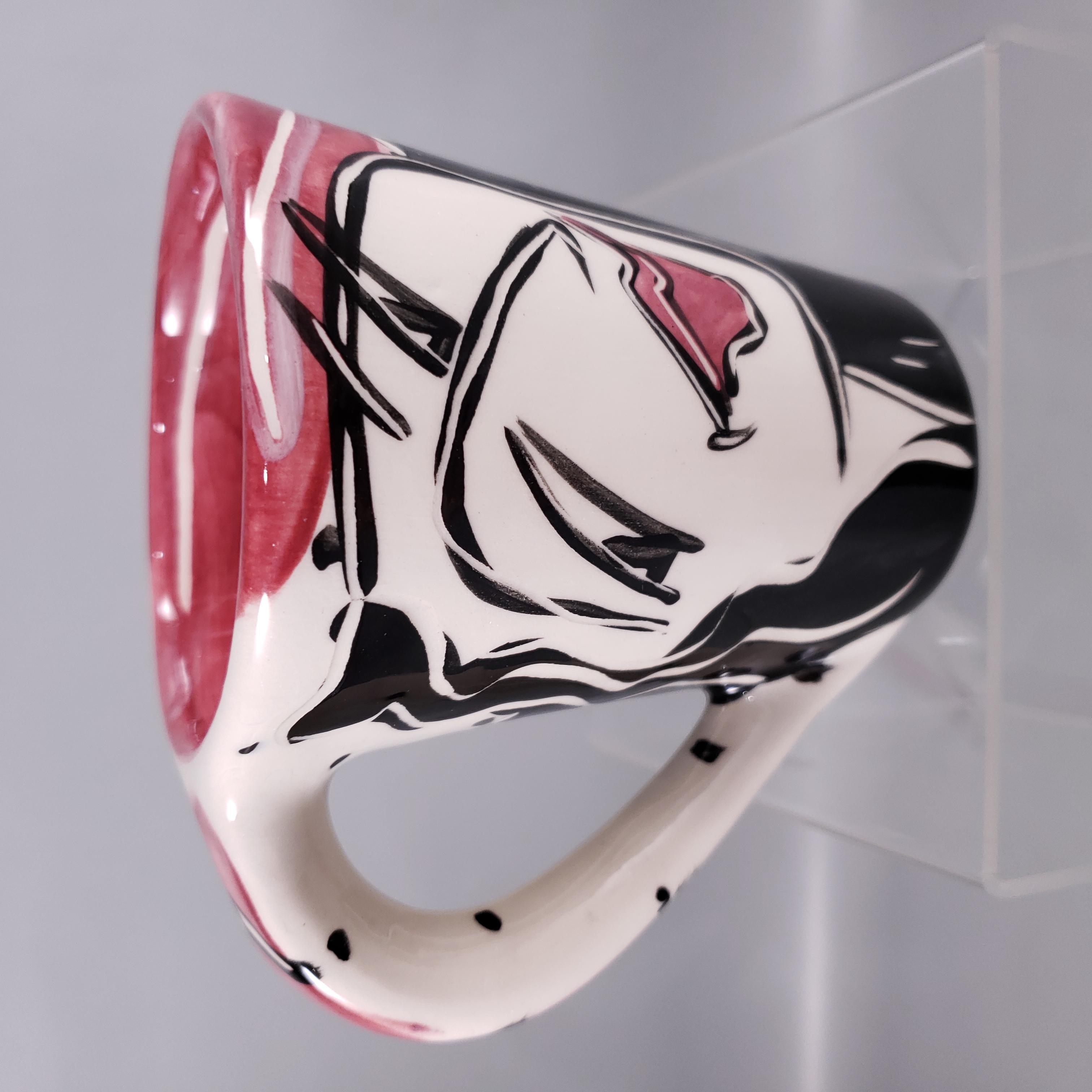 Vintage Signed JUDE ODELL Cubist Face Artisan Studio Art Pottery COFFEE MUG