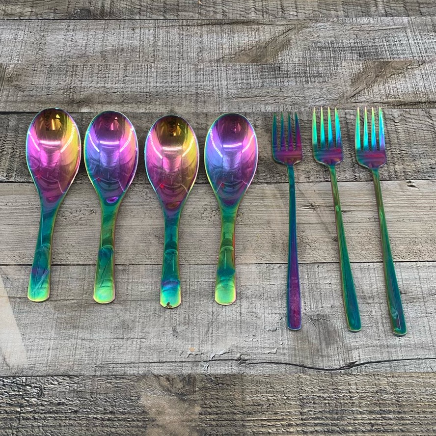 Stainless Steel Utensils Rainbow