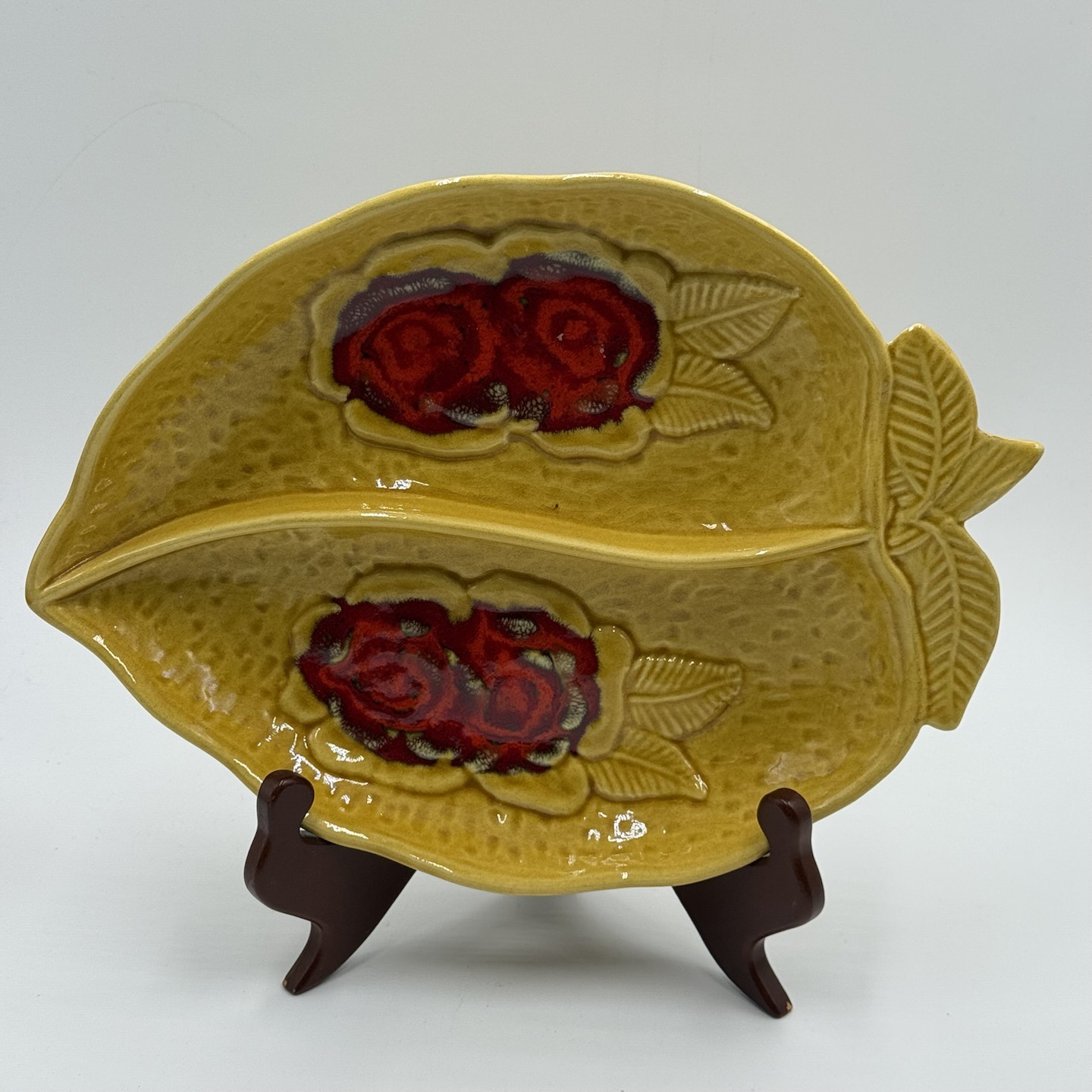 California USA Pottery Mustard & Red Mid Century Modern Vintage Ceramic ...