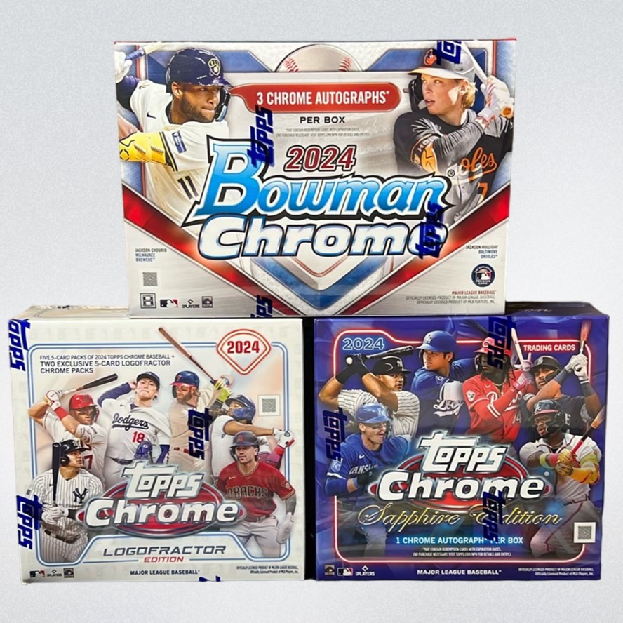 2024 Topps Chrome Sapphire/ Logofractor/ Bowman Chrome HTA 3 Box Mixer ...