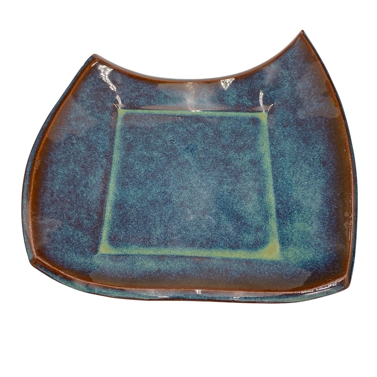LG Studio Art Pottery (NY) Square Stoneware Serving Plate or Dish, Blue ...
