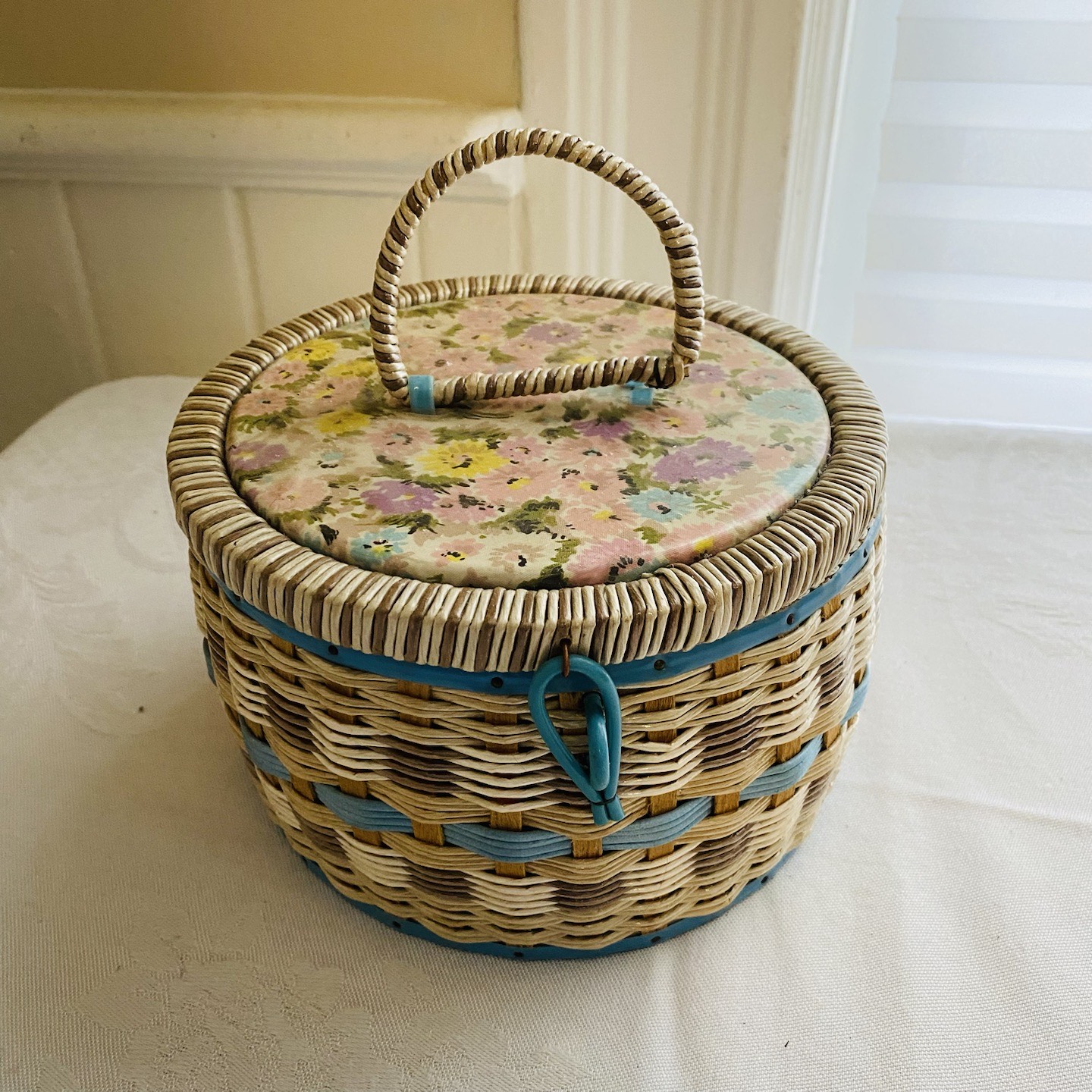 Woven Round Small Sewing Notions Basket Made In Japan