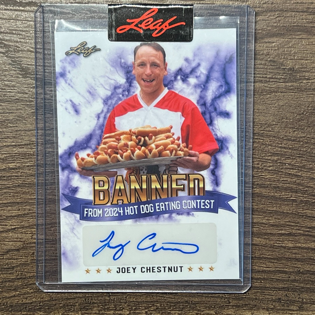 Joey Chestnut Banned Autograph Auto Card by Leaf /400