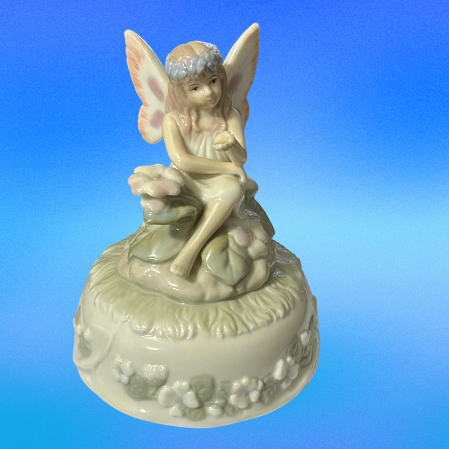 Rotating Ceramic Fairy Figurine “Music Box”