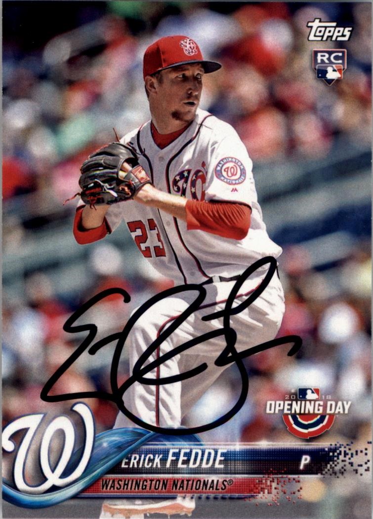 Erick Fedde Signed Washington Nationals 2018 Topps Opening Day #133
