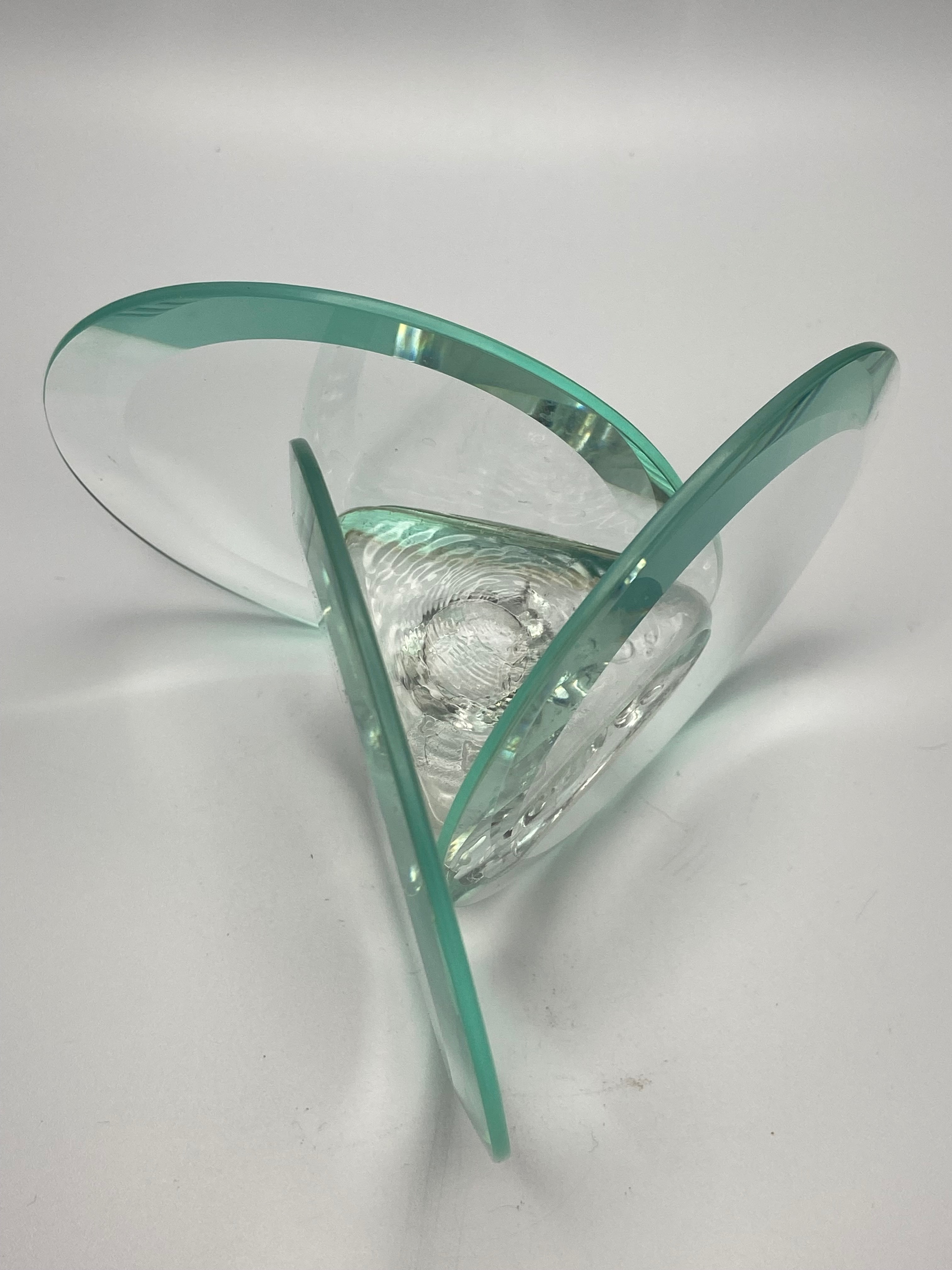 Vintage Beveled Glass Disc Small Candle Holder