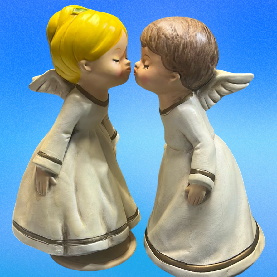 Pair of vintage made in Japan Christmas angels musical