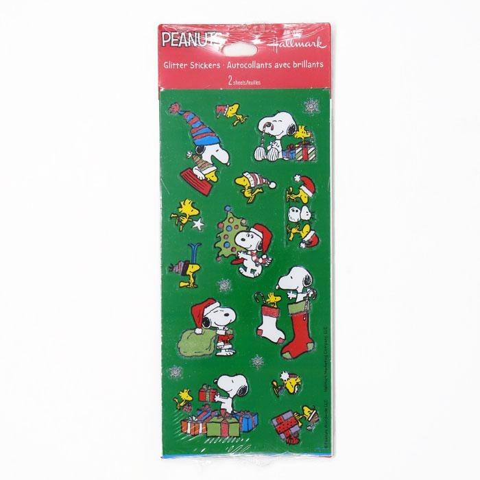 Peanuts Christmas Glitter Stickers - Hallmark