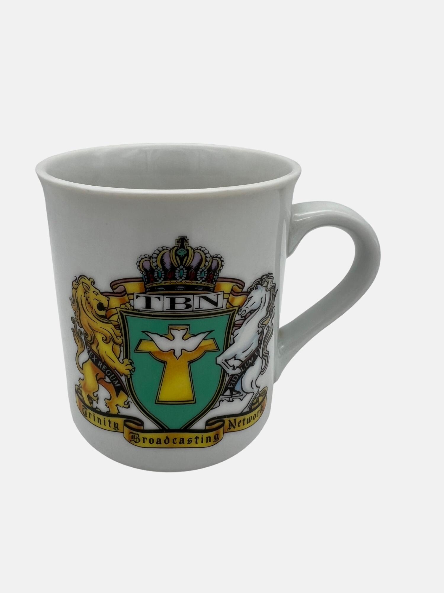 1997 TBN Calendar Coffee Mug White Ceramic Trinity Broadcasting Network ...