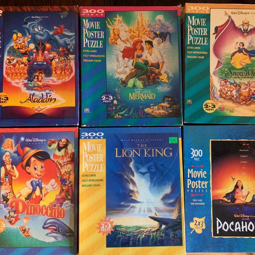 Disney Movie Poster Puzzle (2ft by 3ft) Lot of 6