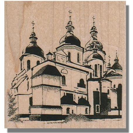 Old Church Building Rubber Stamp