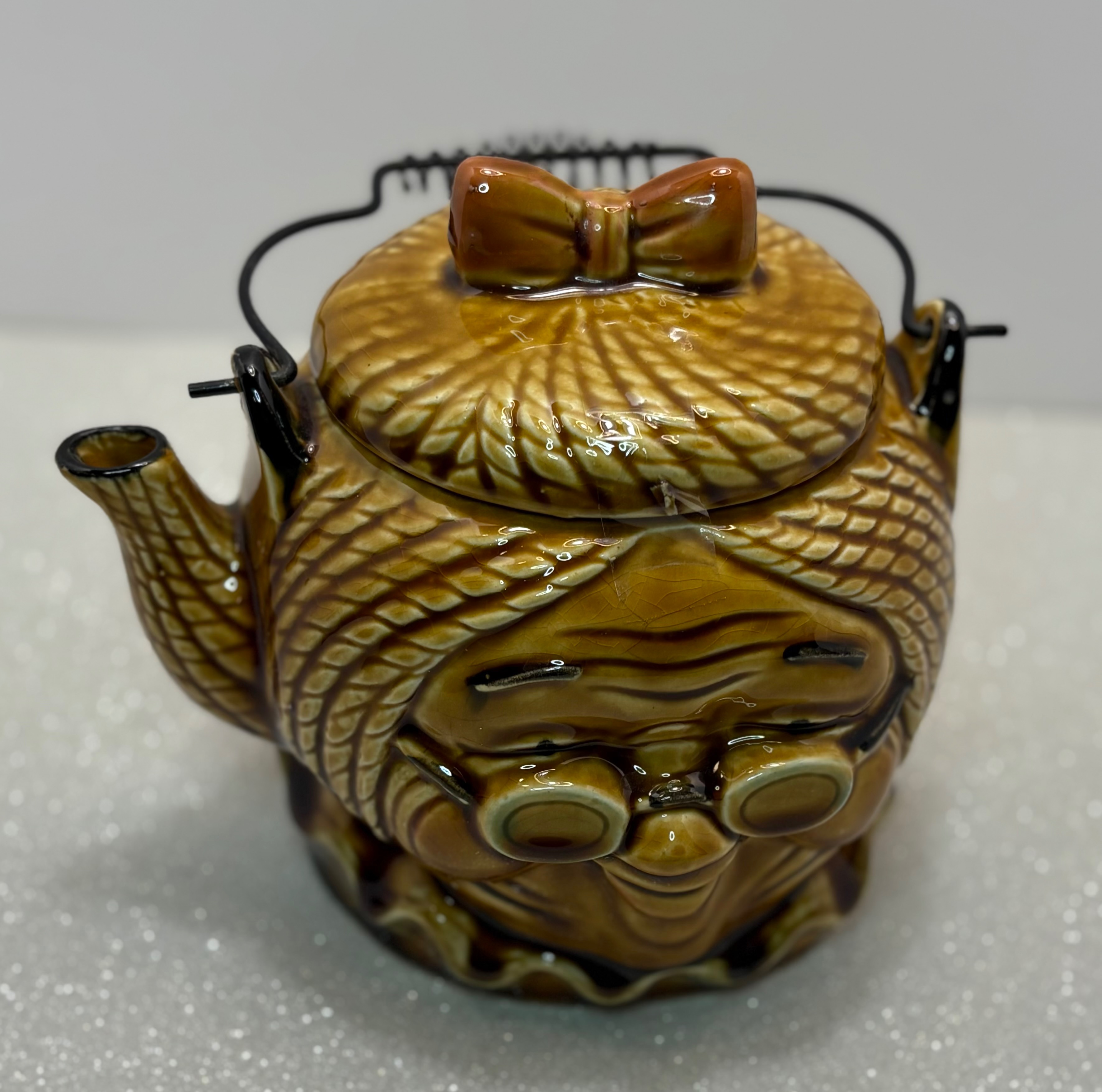 Vintage MCM Grandma Granny Mrs. Ben Franklin Lady Tea Pot…Japan Kitsch