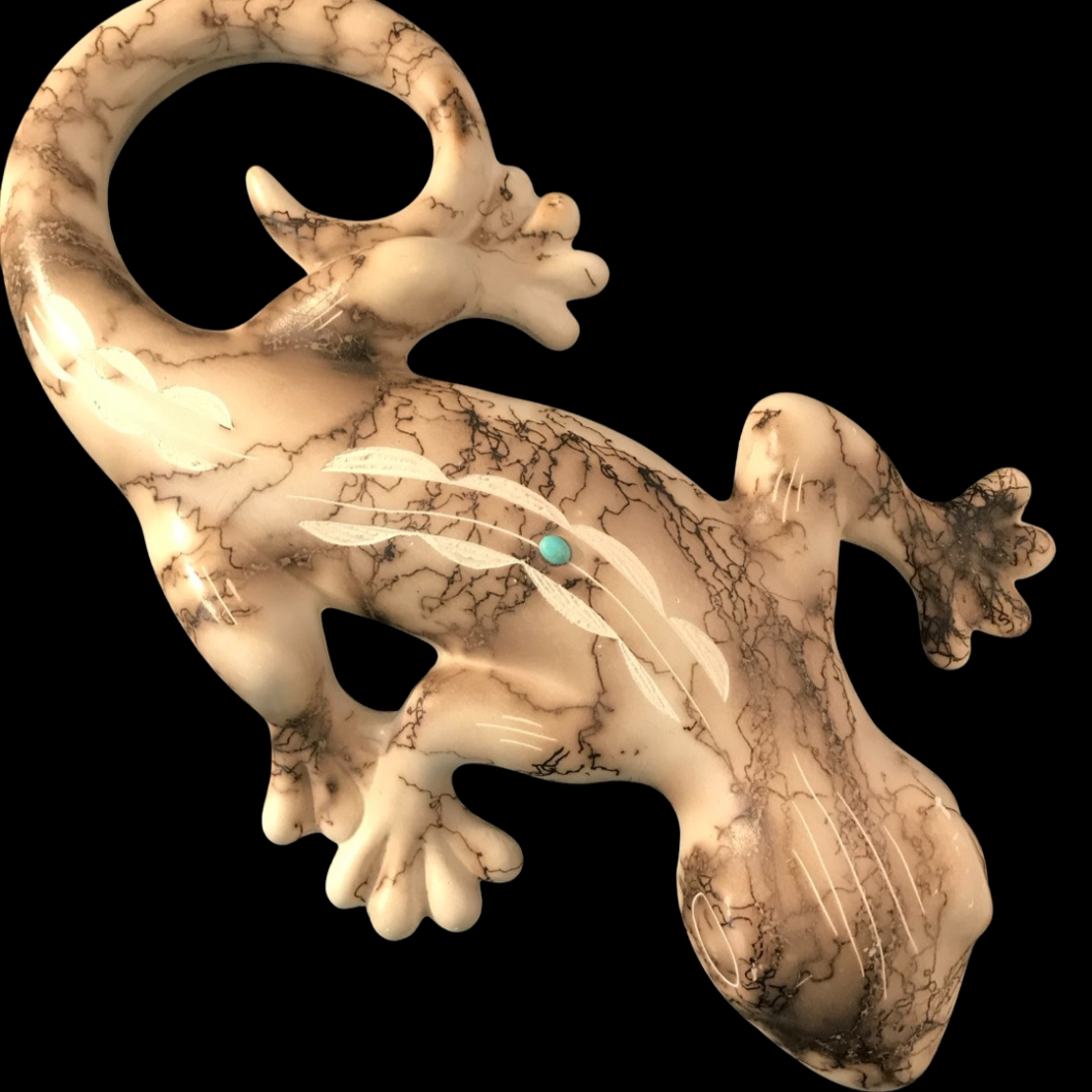 Horse Hair Pottery Lizard