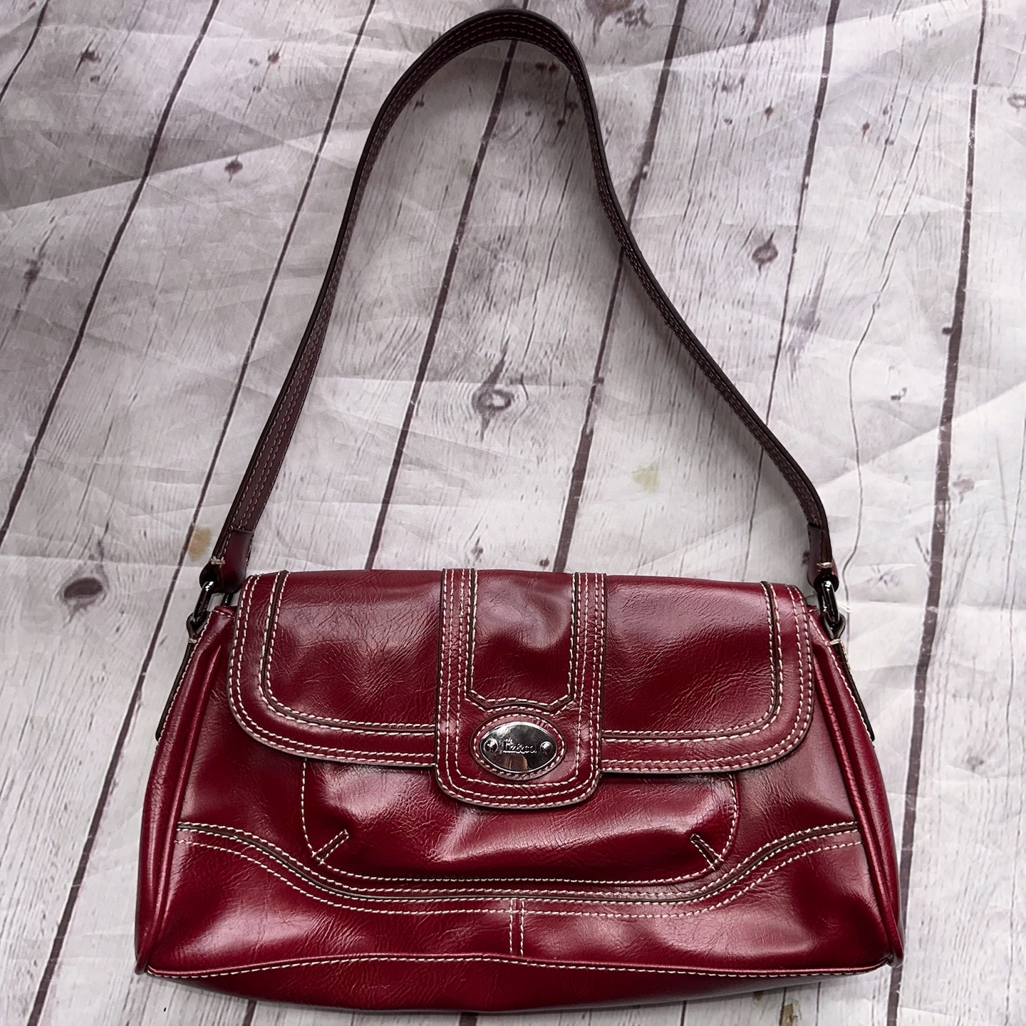 Pristine Condition Vintage Women’s Liz & Co Red Faux Leather Red ...