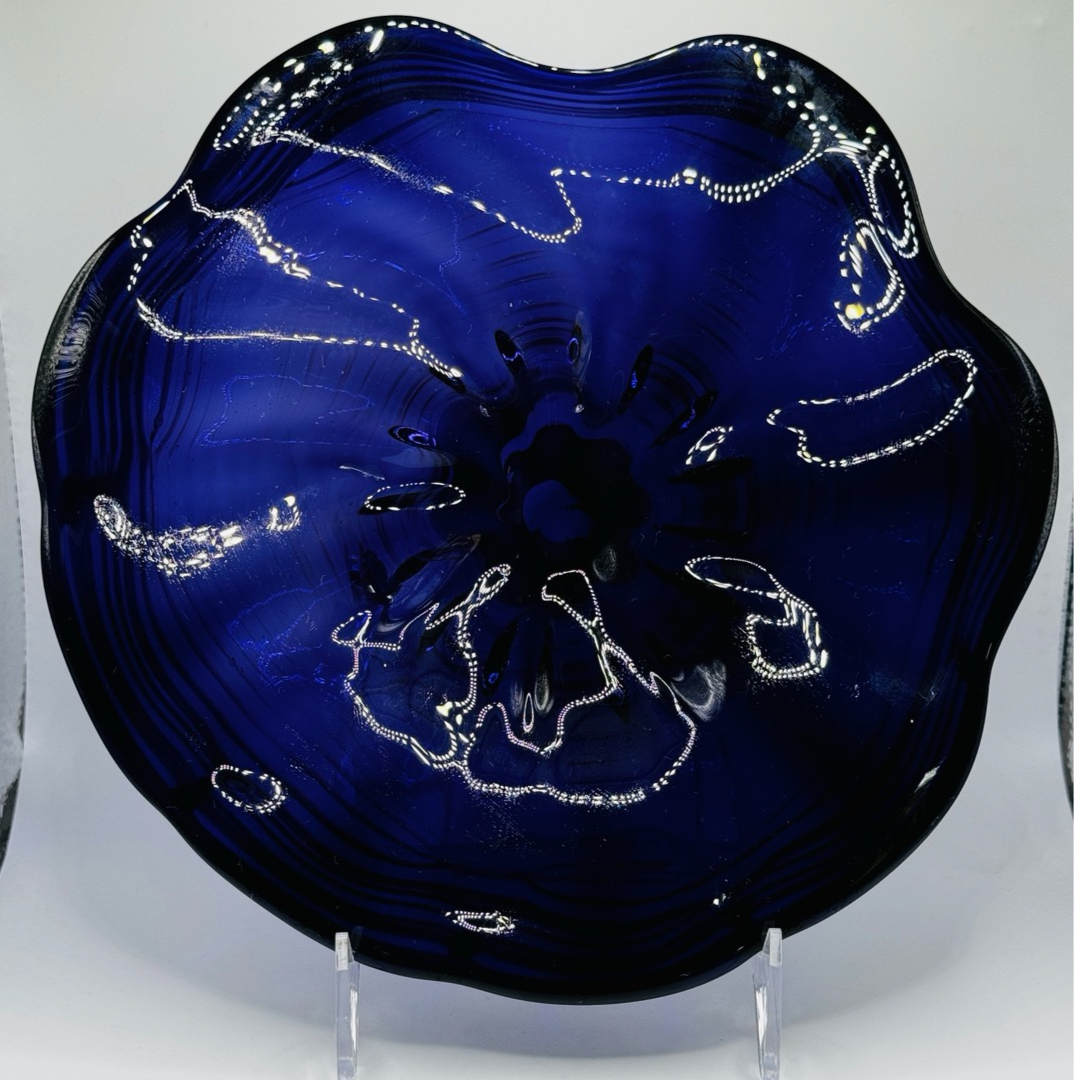 Purple Locally Made Art Glass Round Ruffle