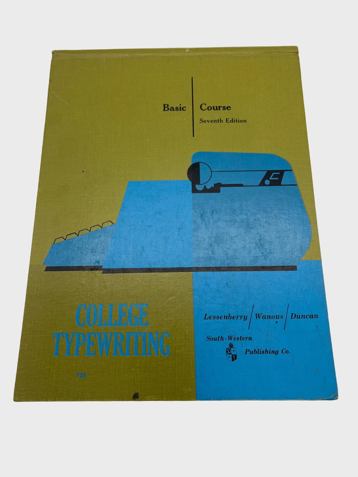 1964 College Typewriting Basic Course Seventh Edition Southwestern ...